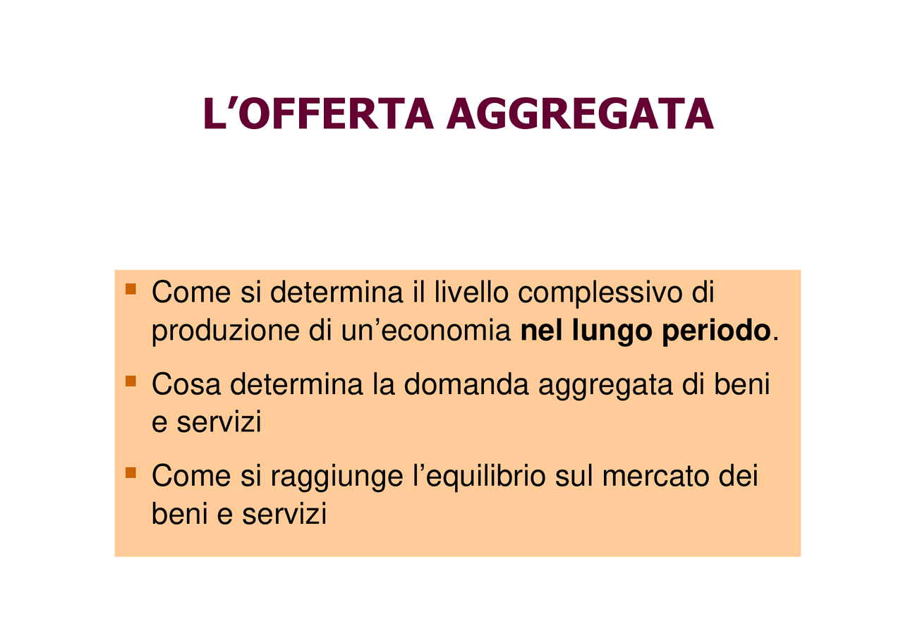 Dispense Di Macroeconomia Scorcu Bottazzi Unibo Lofferta Aggregata