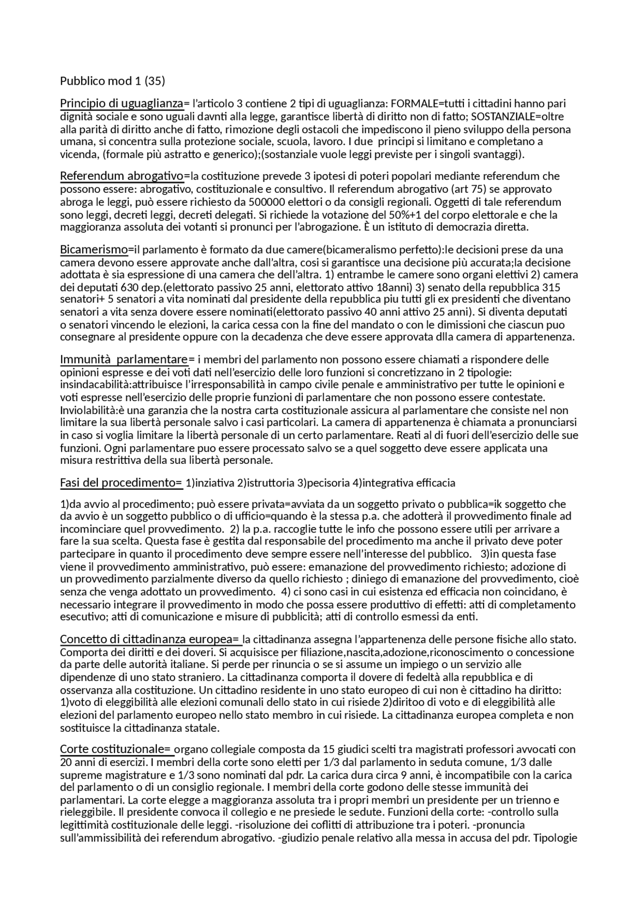 Domande Unibo Diritto Pubblico Docsity