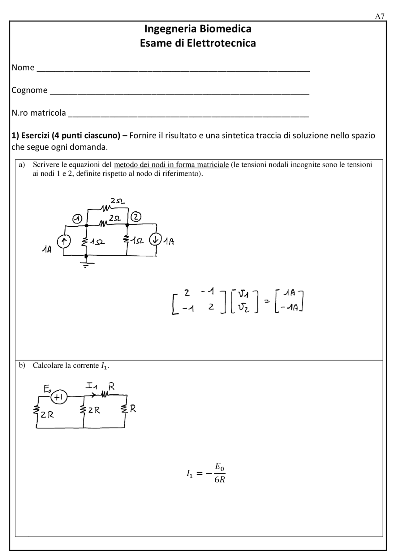 Temi Desame Elettrotecnica Docsity