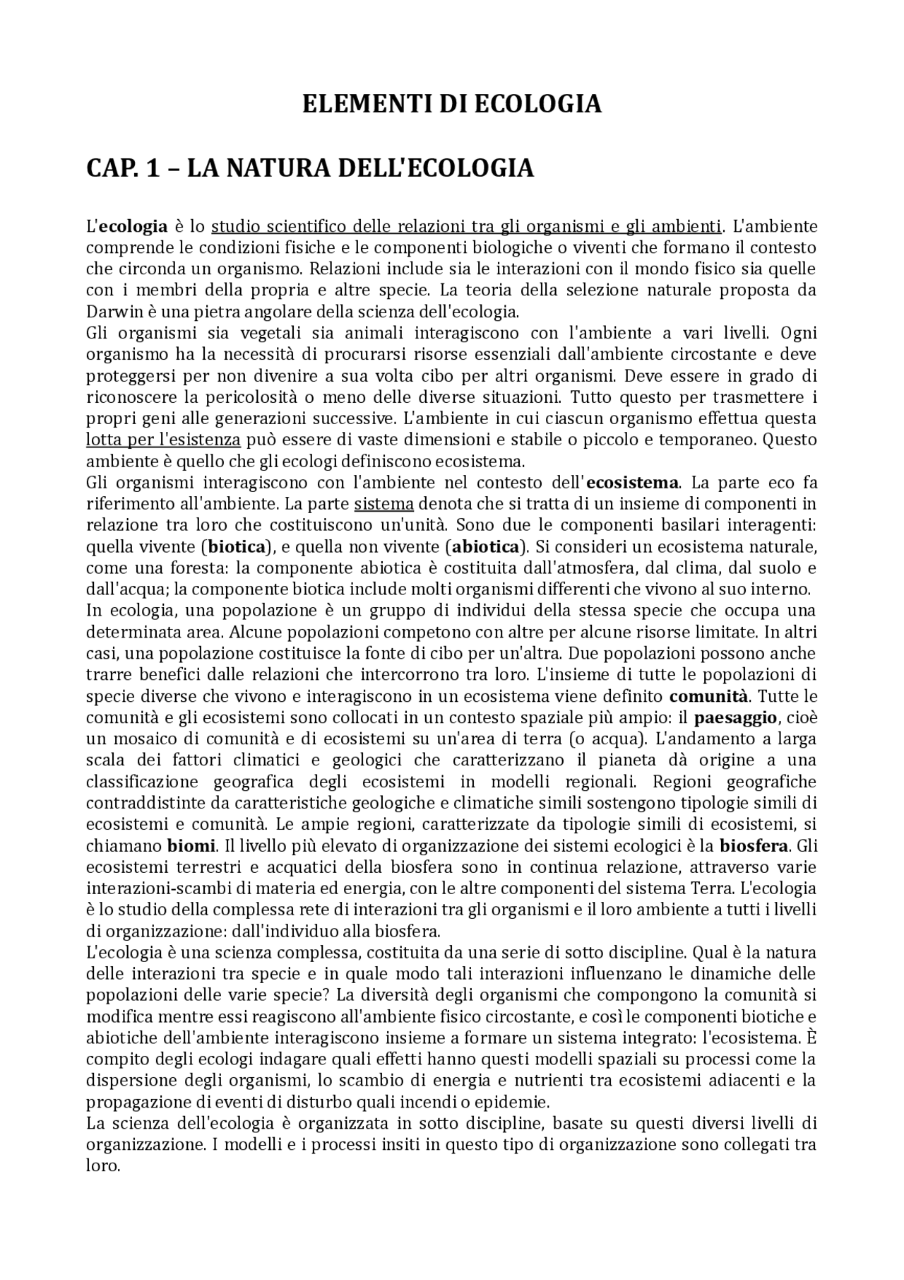 Elementi Di Ecologia Smith Docsity