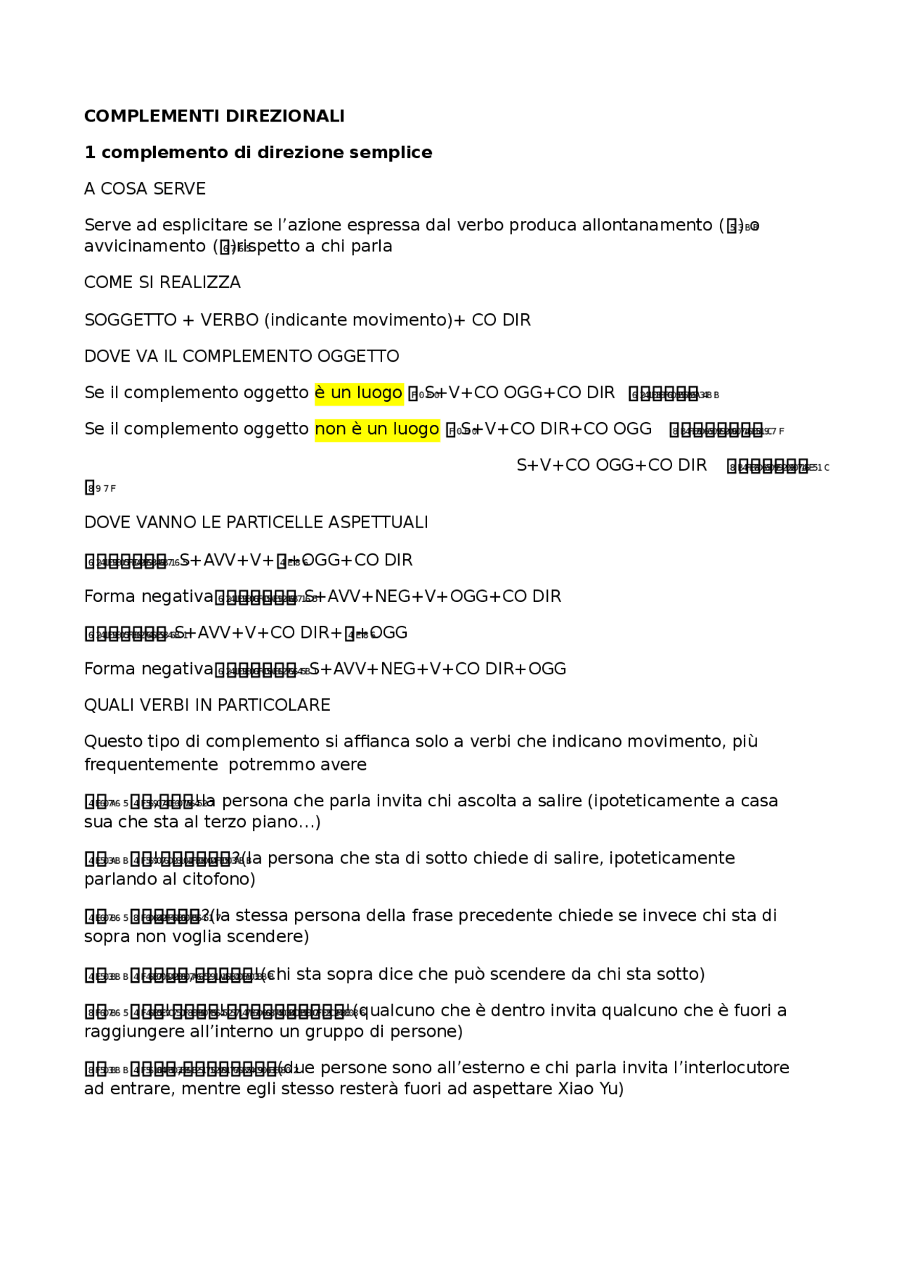 Grammatica Cinese Livello B1 Docsity