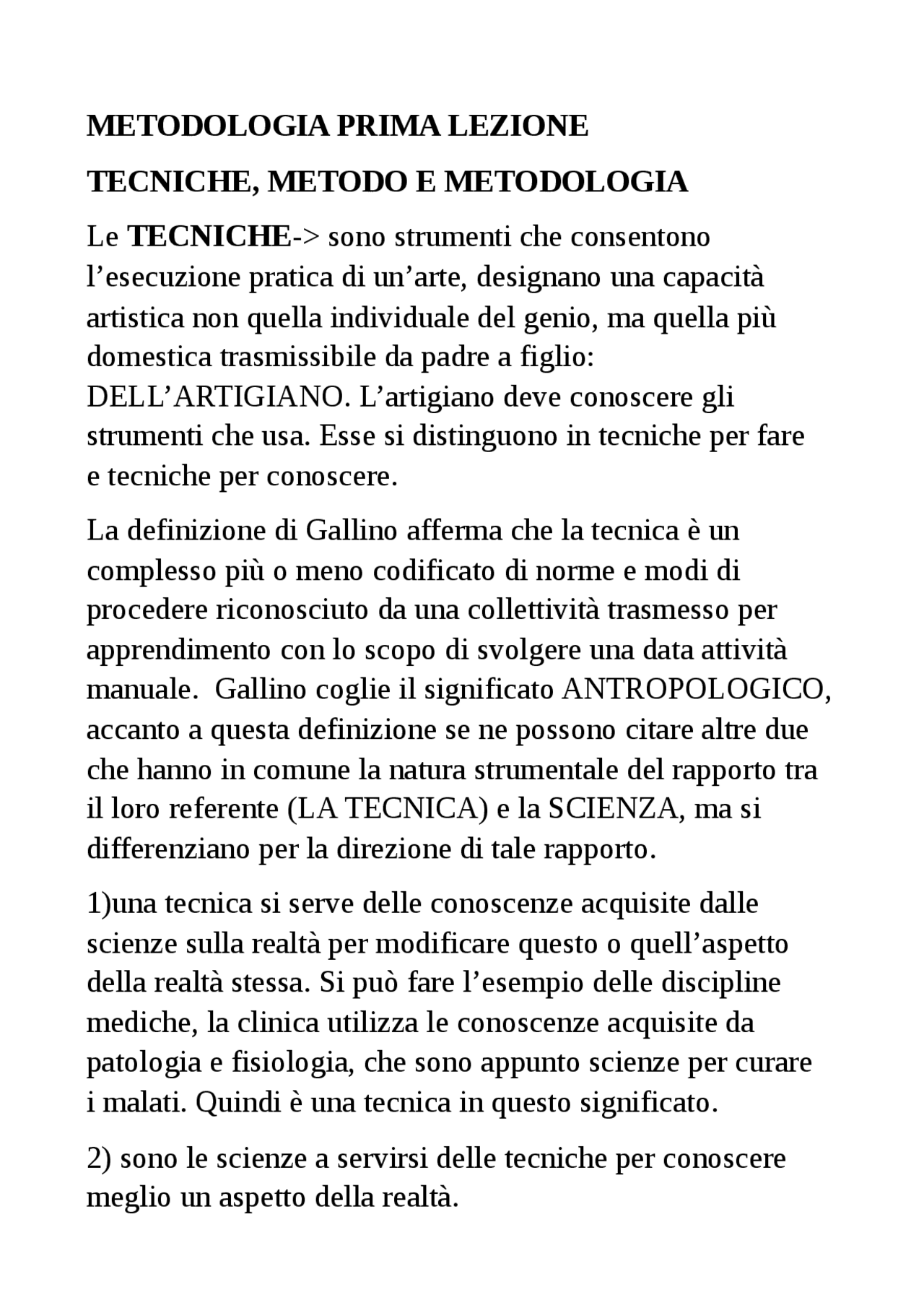Metodologia Delle Scienze Sociali Docsity