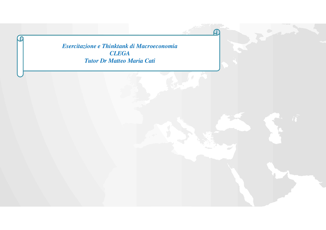 Macroeconomia secondo anno unibo - Docsity
