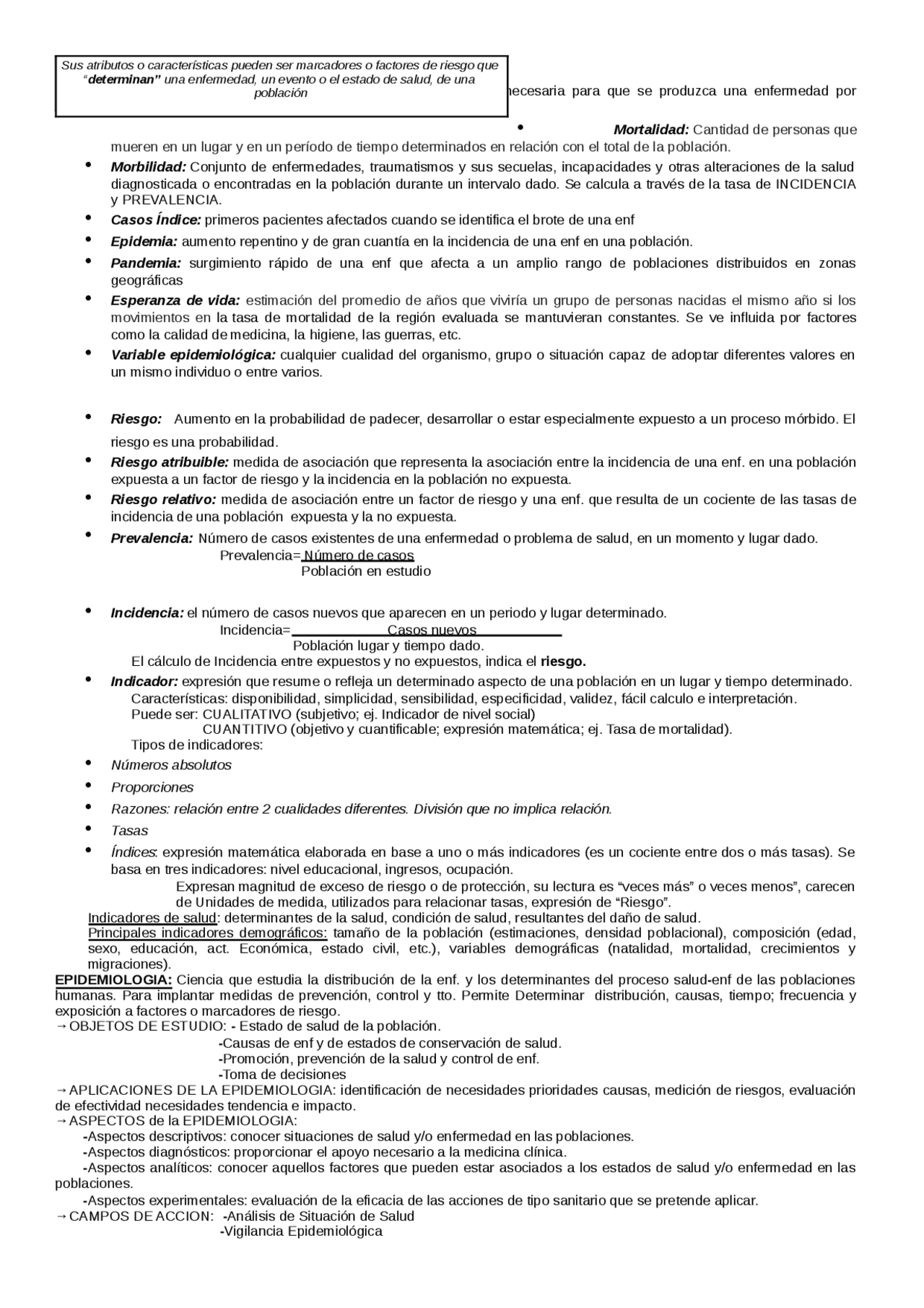 Resumen De Epidemiología Docsity