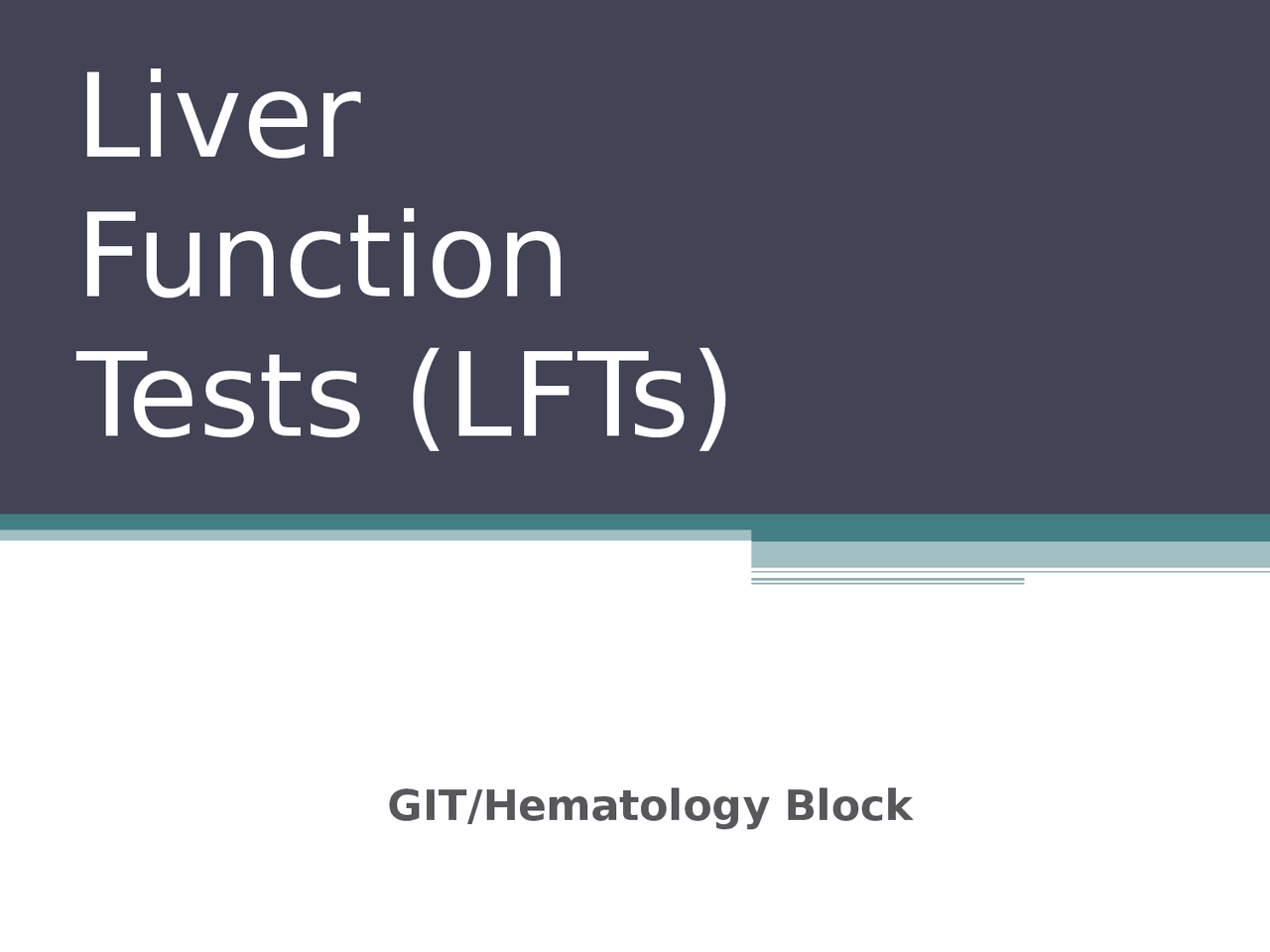 Liver function tests - Docsity
