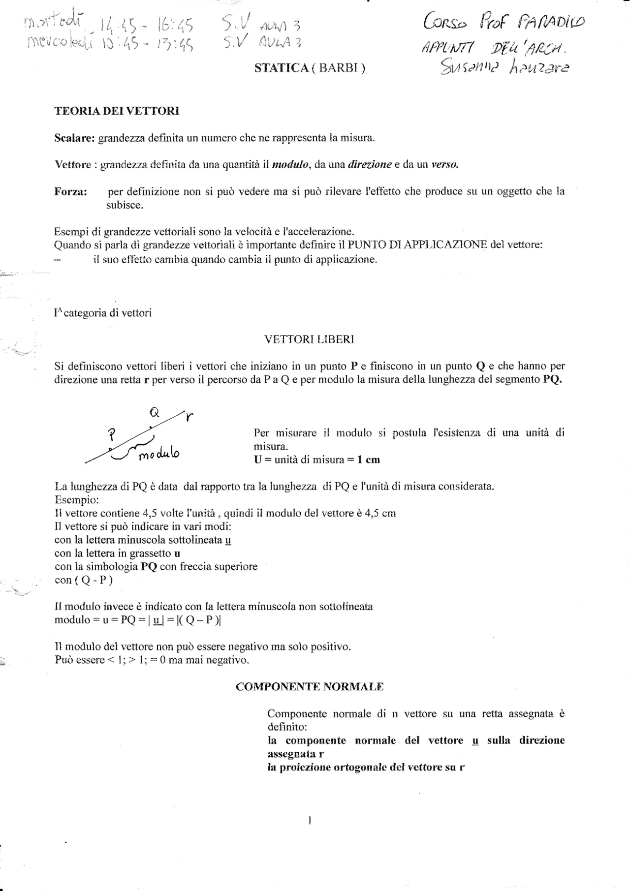 Appunti Di Statica Introduzione Ai Concetti Fisici Docsity