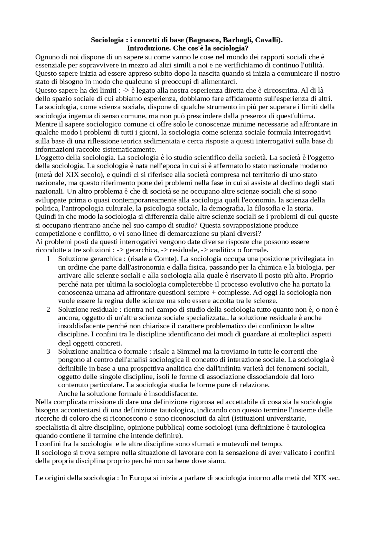 Sociologia I Concetti Di Base Docsity