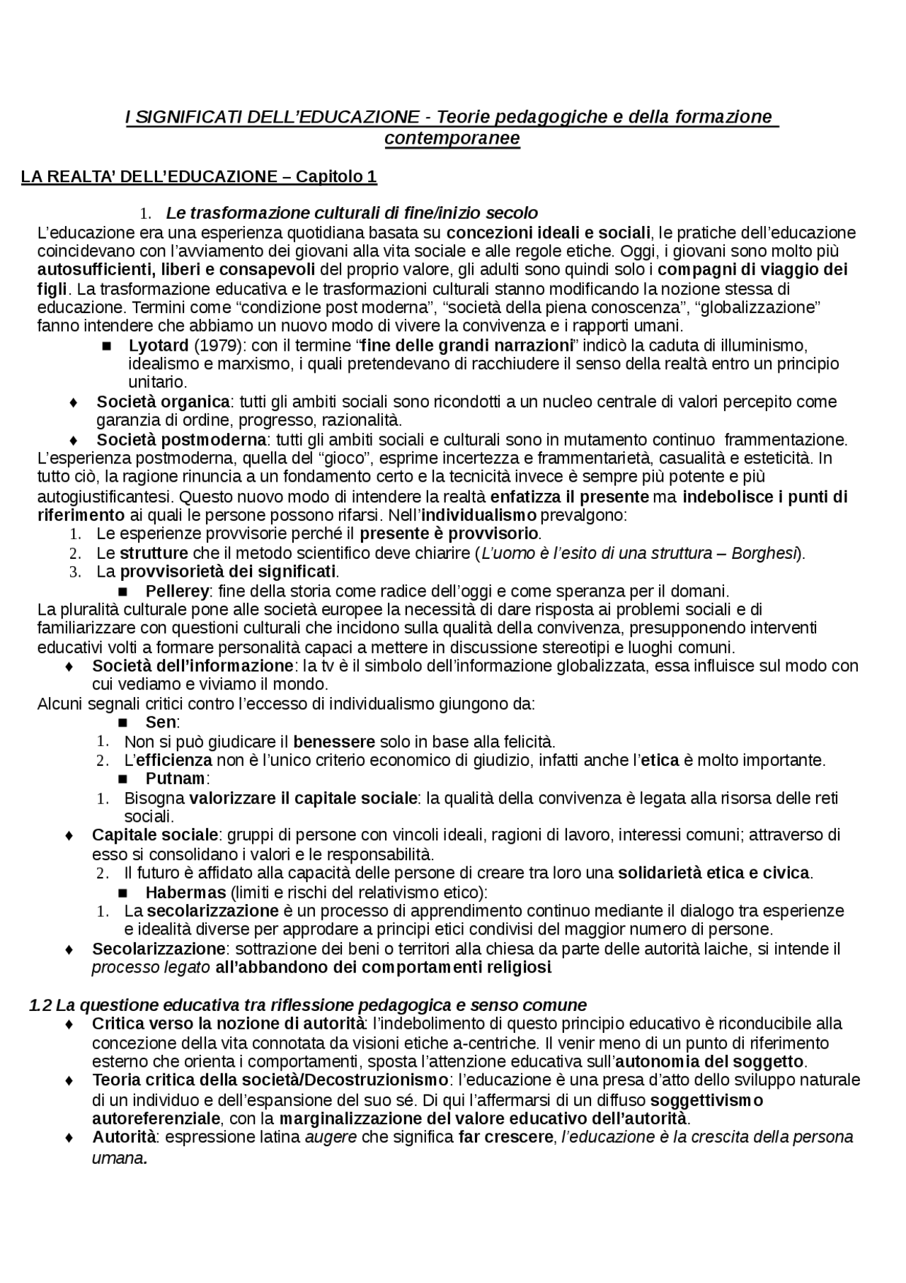 I Significati Delleducazione Giorgio Chiosso Docsity