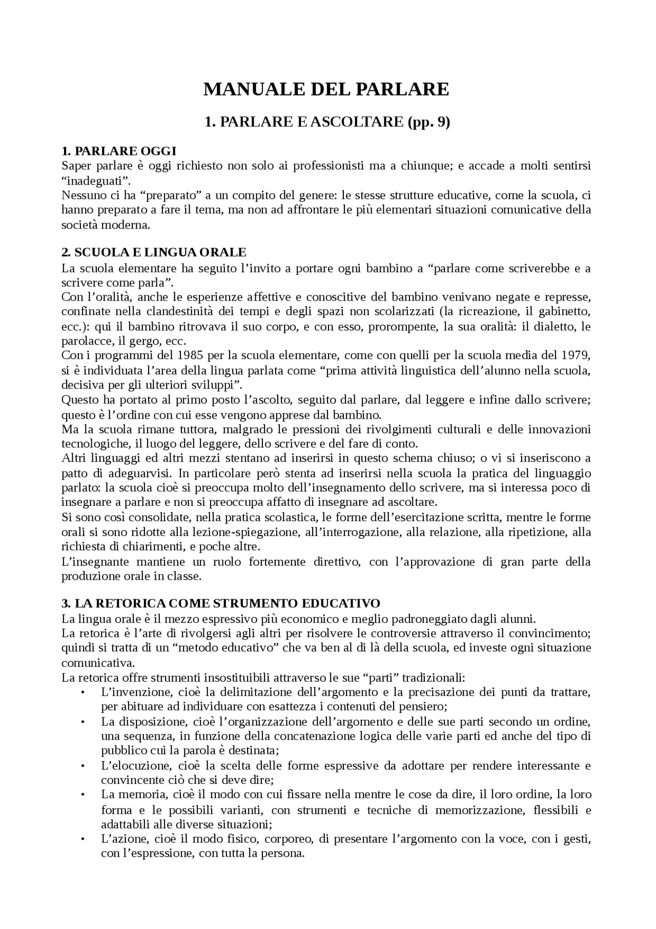 Manuale Del Parlare Di R Zuccherini Sintesi Del Corso Di Linguistica