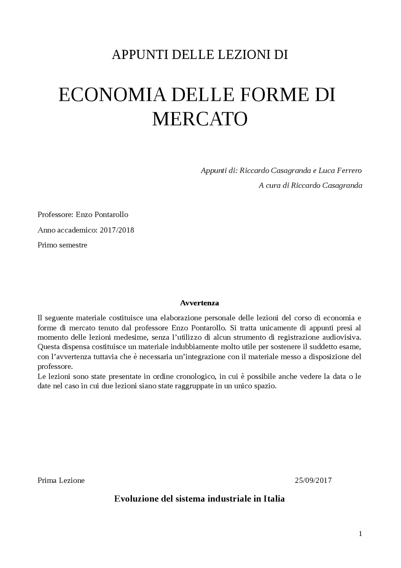Economia Delle Di Forme Di Mercato Docsity
