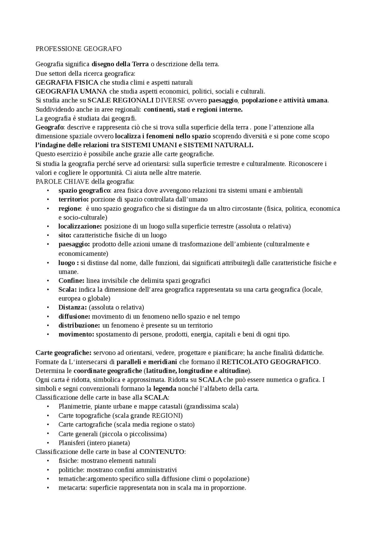 Professione Geografo Docsity