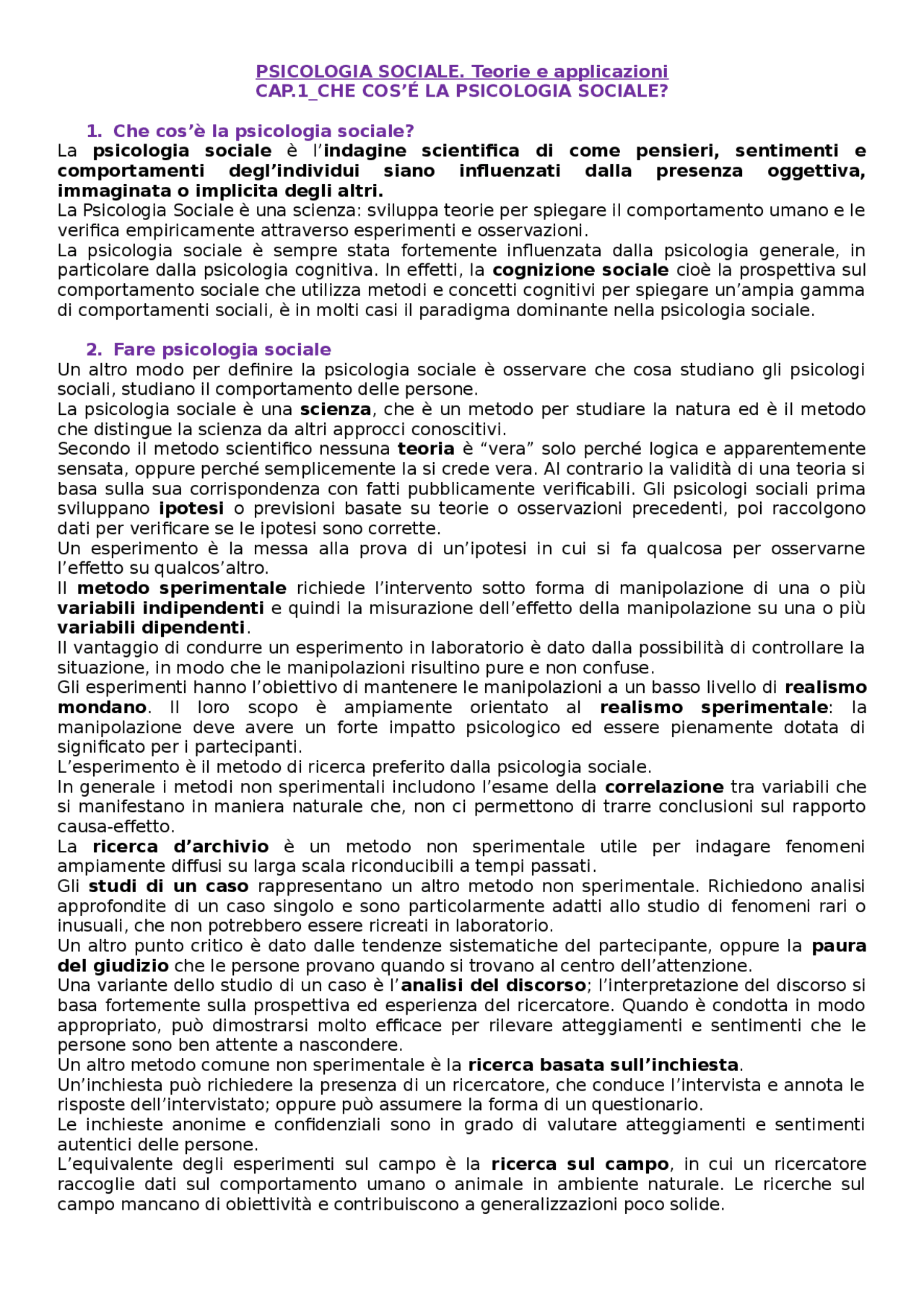 Psicologia Sociale Teorie E Applicazioni Hogg Docsity