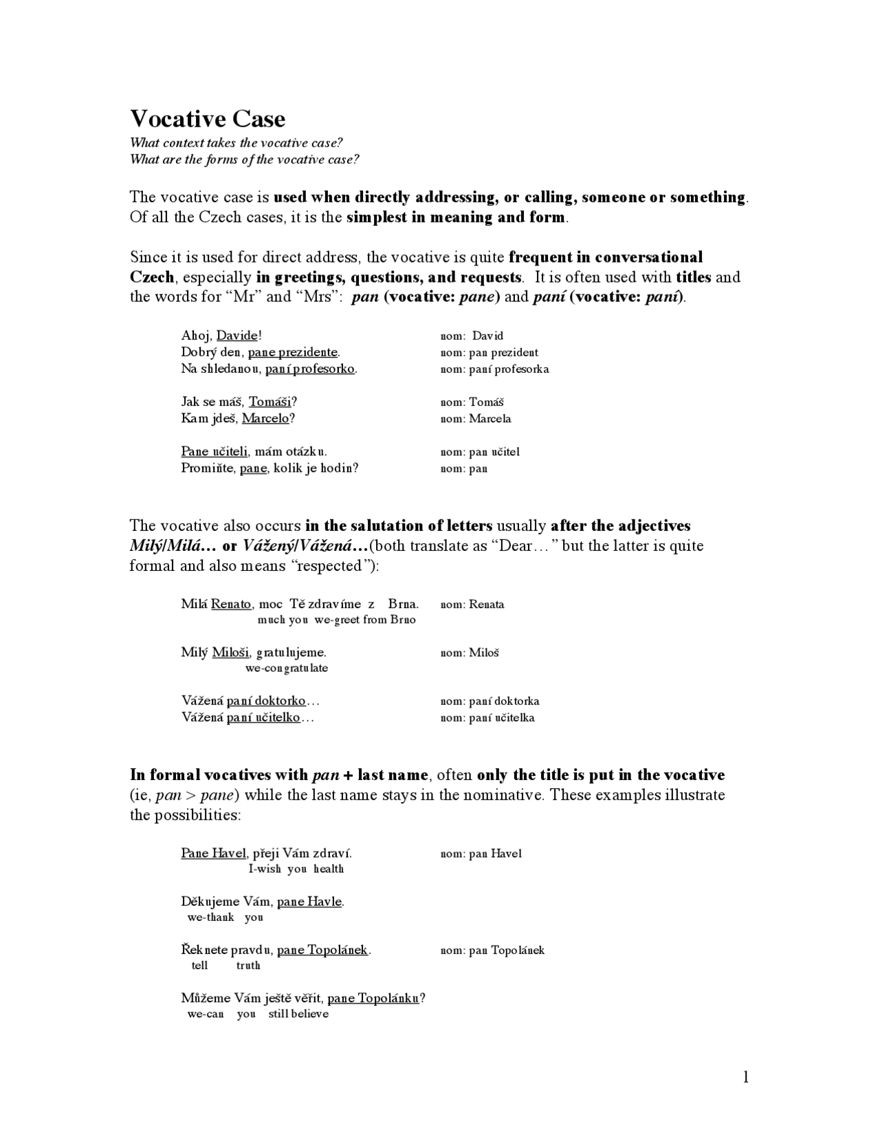 The Vocative in English - Docsity