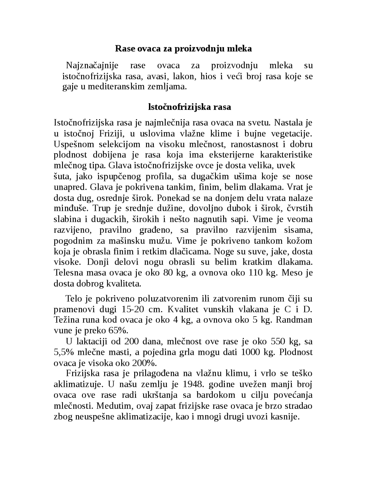 Agronomija Ovcarstvo Rezime Predlog Agronomija Docsity