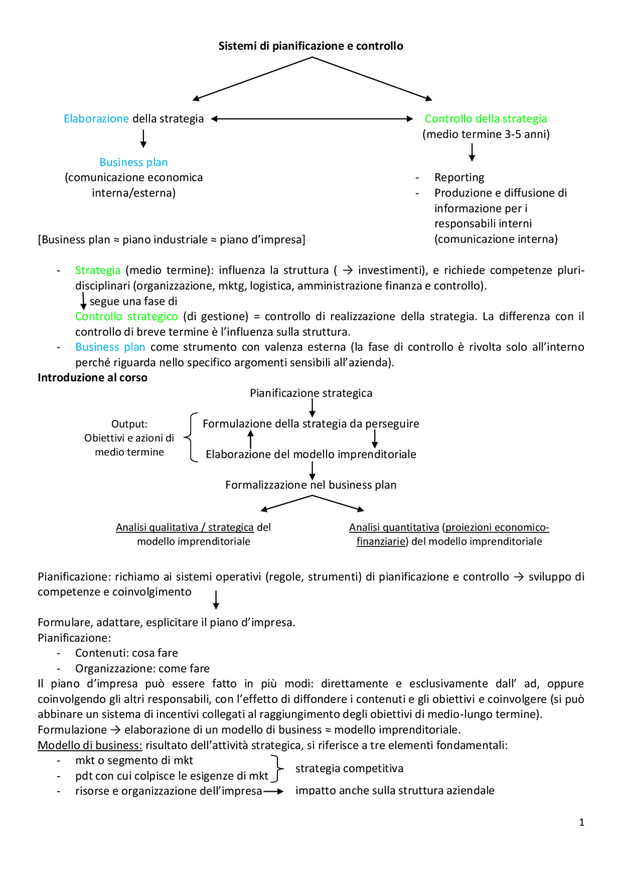 Sistemi Di Controllo E Misure Di Performance Docsity