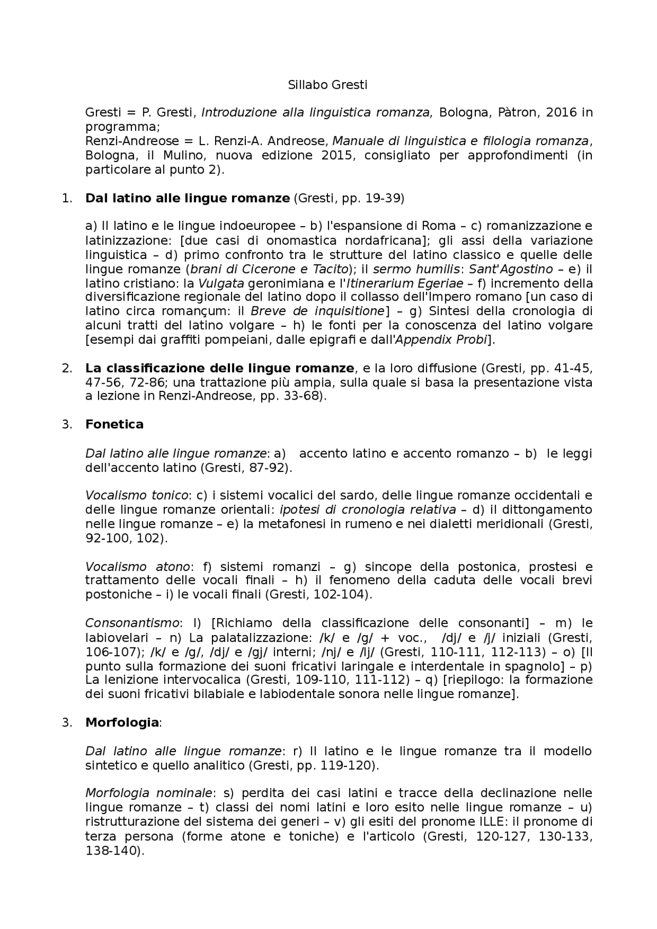 Sillabo Manuale Gresti Docsity