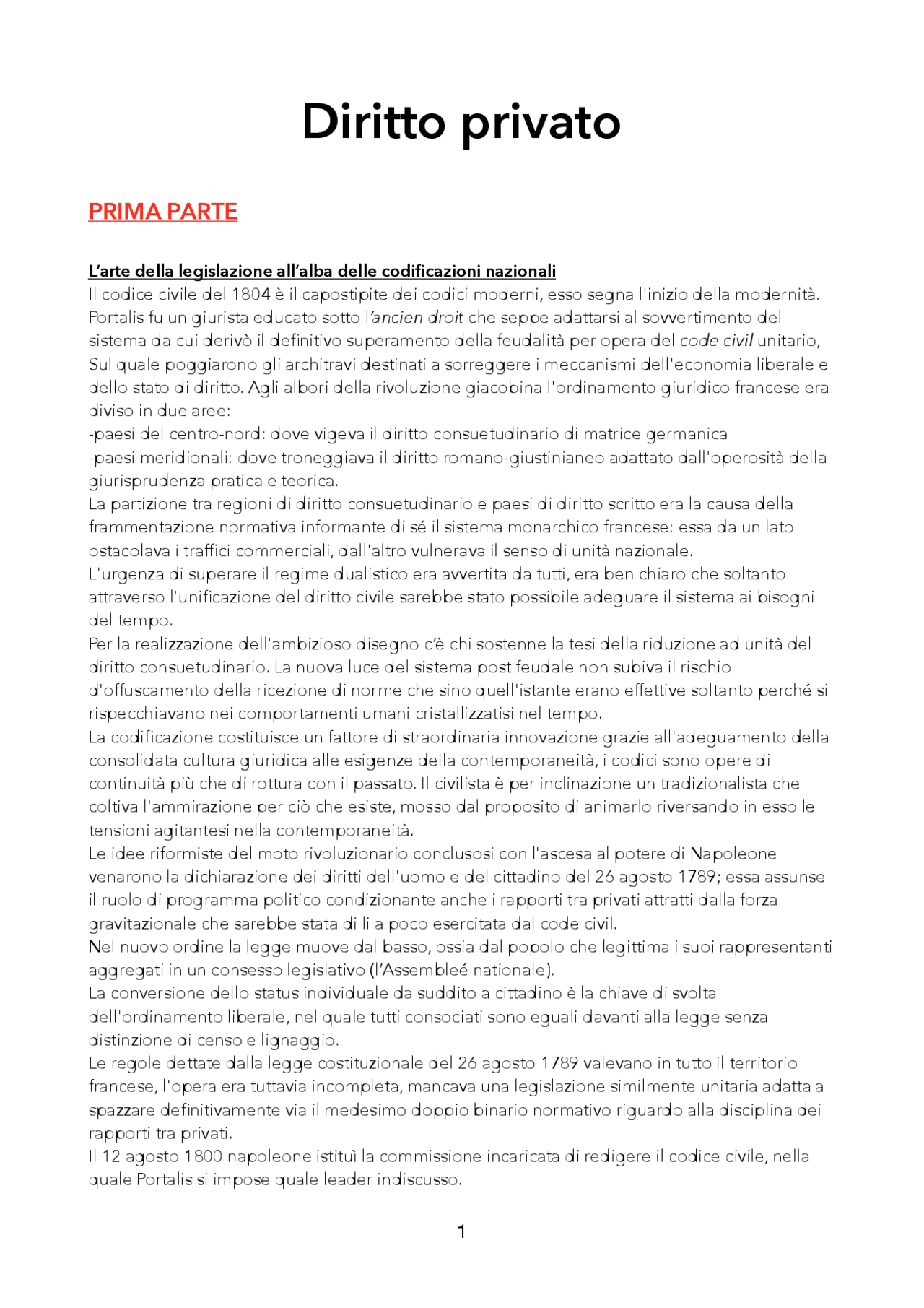 Istituzioni Di Diritto Modulo Diritto Privato Docsity