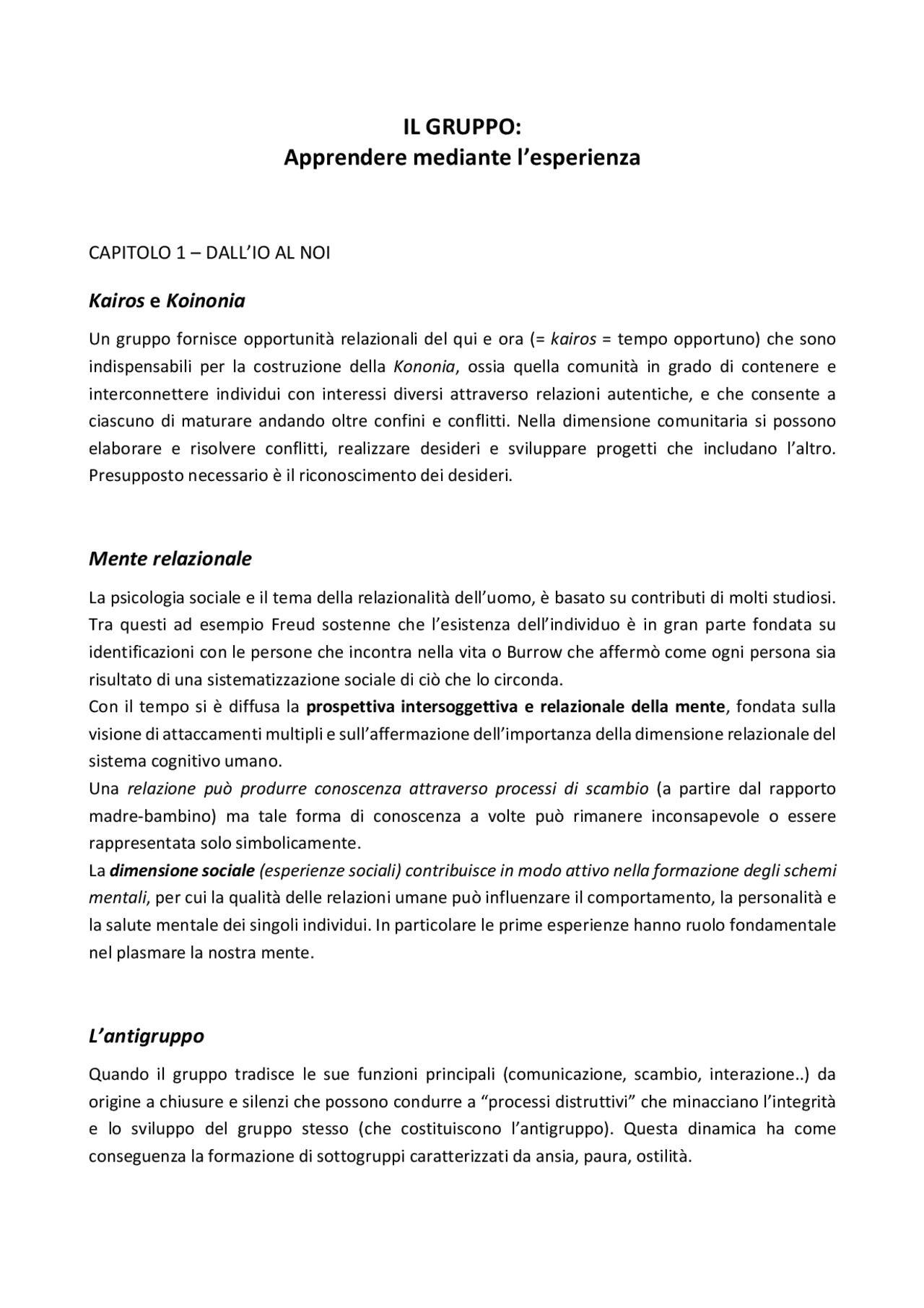 Riassunti Libro Il Gruppo Di Colamonico Docsity