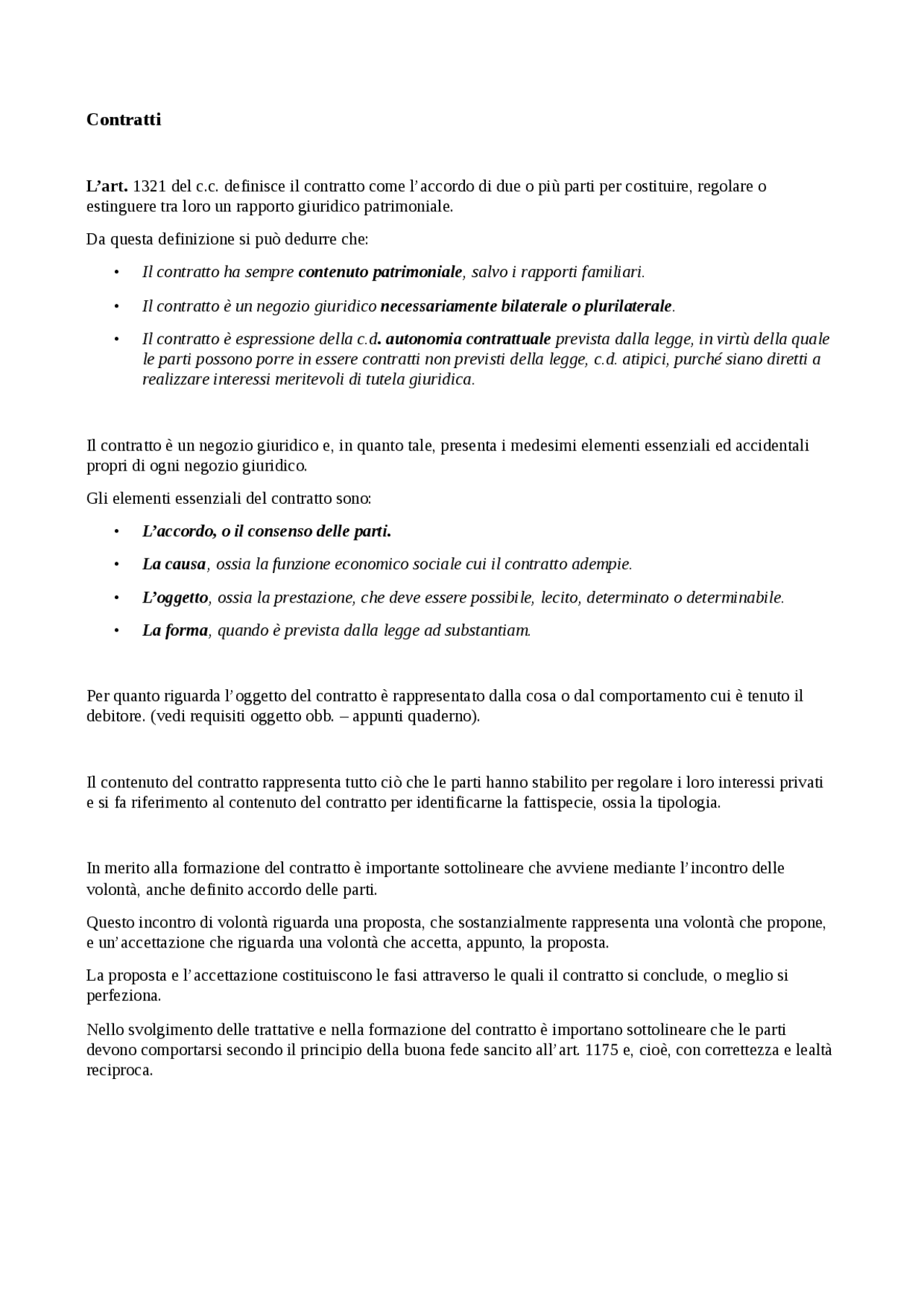 Contratti Diritto Privato Docsity