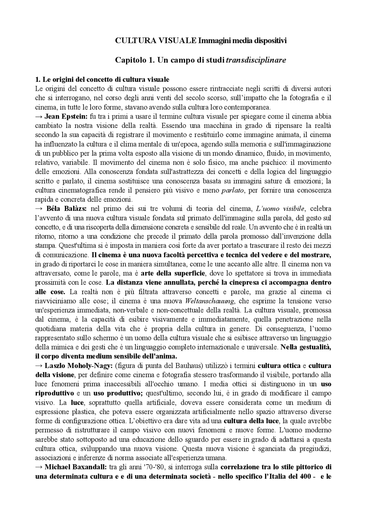 Riassunto Cultura Visuale Immagini Sguardi Media Dispositivi Docsity