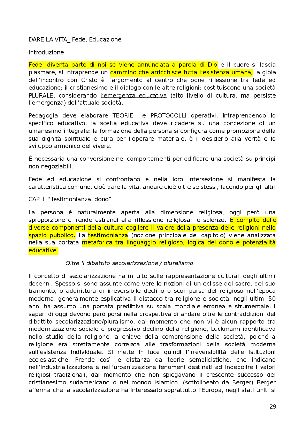 Dare La Vita Pierluigi Malavasi Docsity