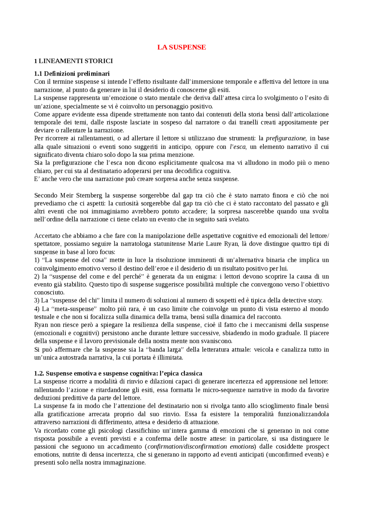 La Suspense S Calabrese Docsity
