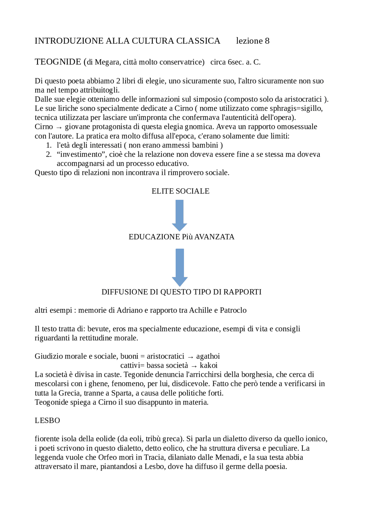 Lezione 8 Cultura Classica Pontani Docsity