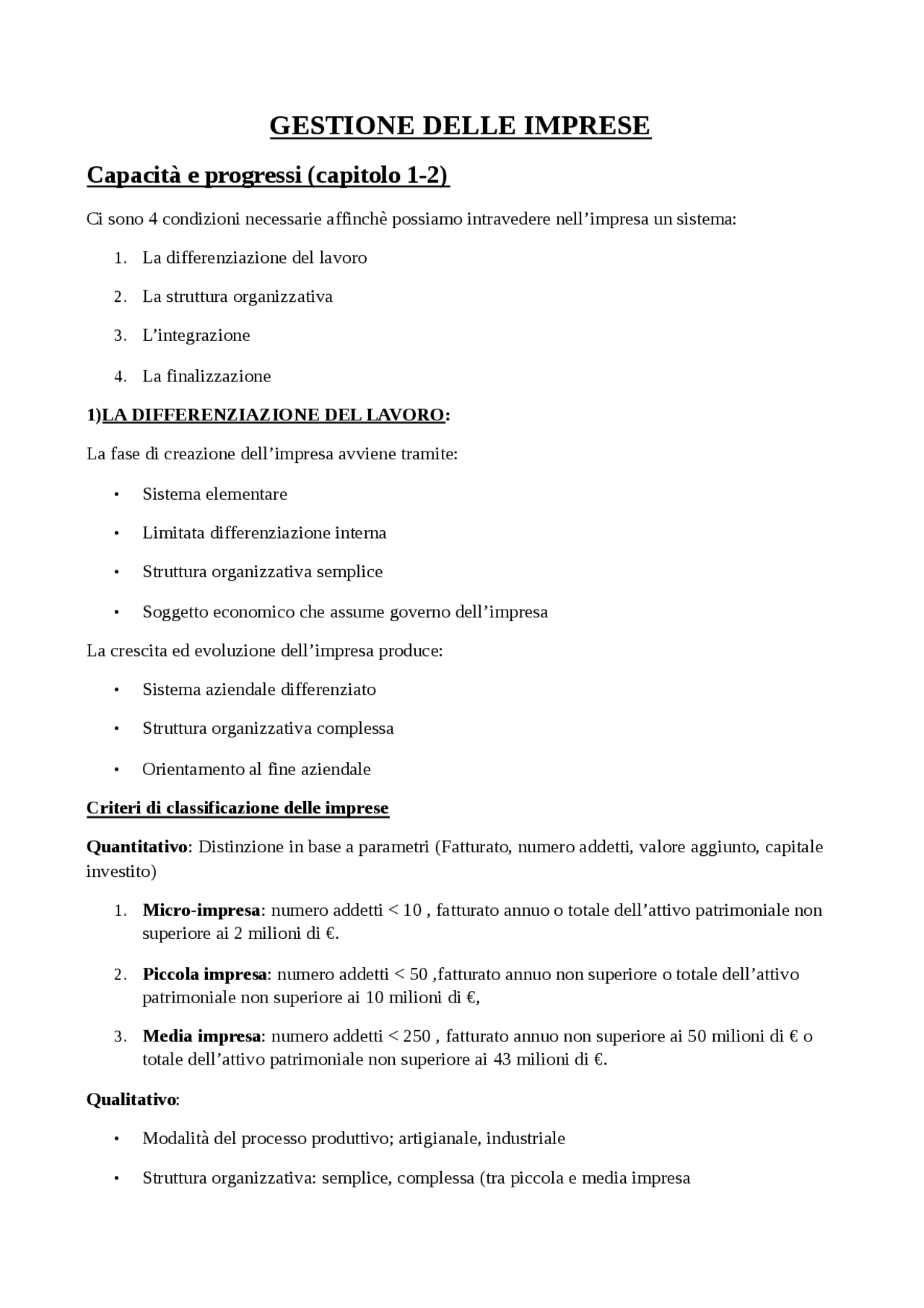 Gestione Delle Imprese Docsity