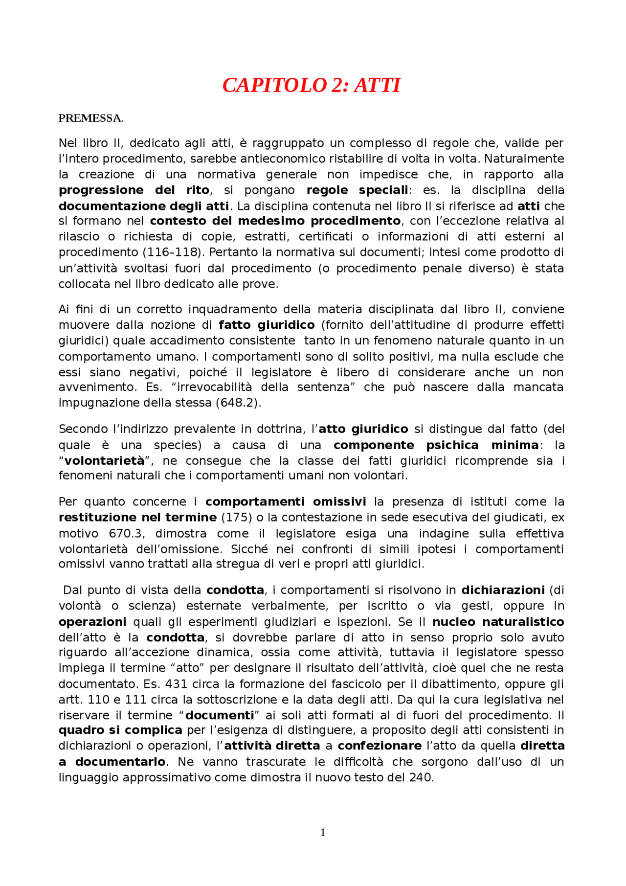Riassunto Capitolo Ii Gli Atti Docsity