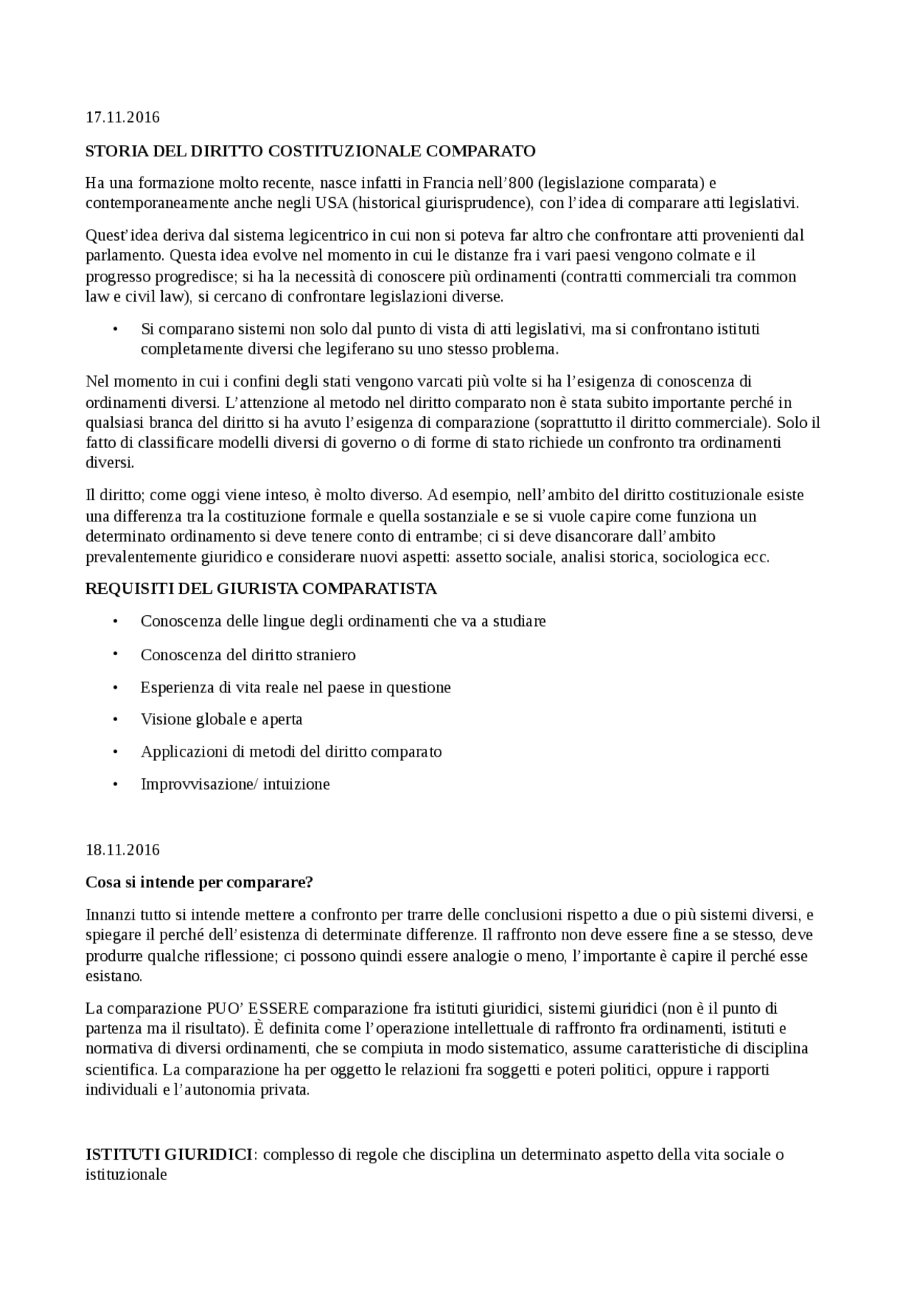 Appunti Diritto Comparato Gerotto Docsity
