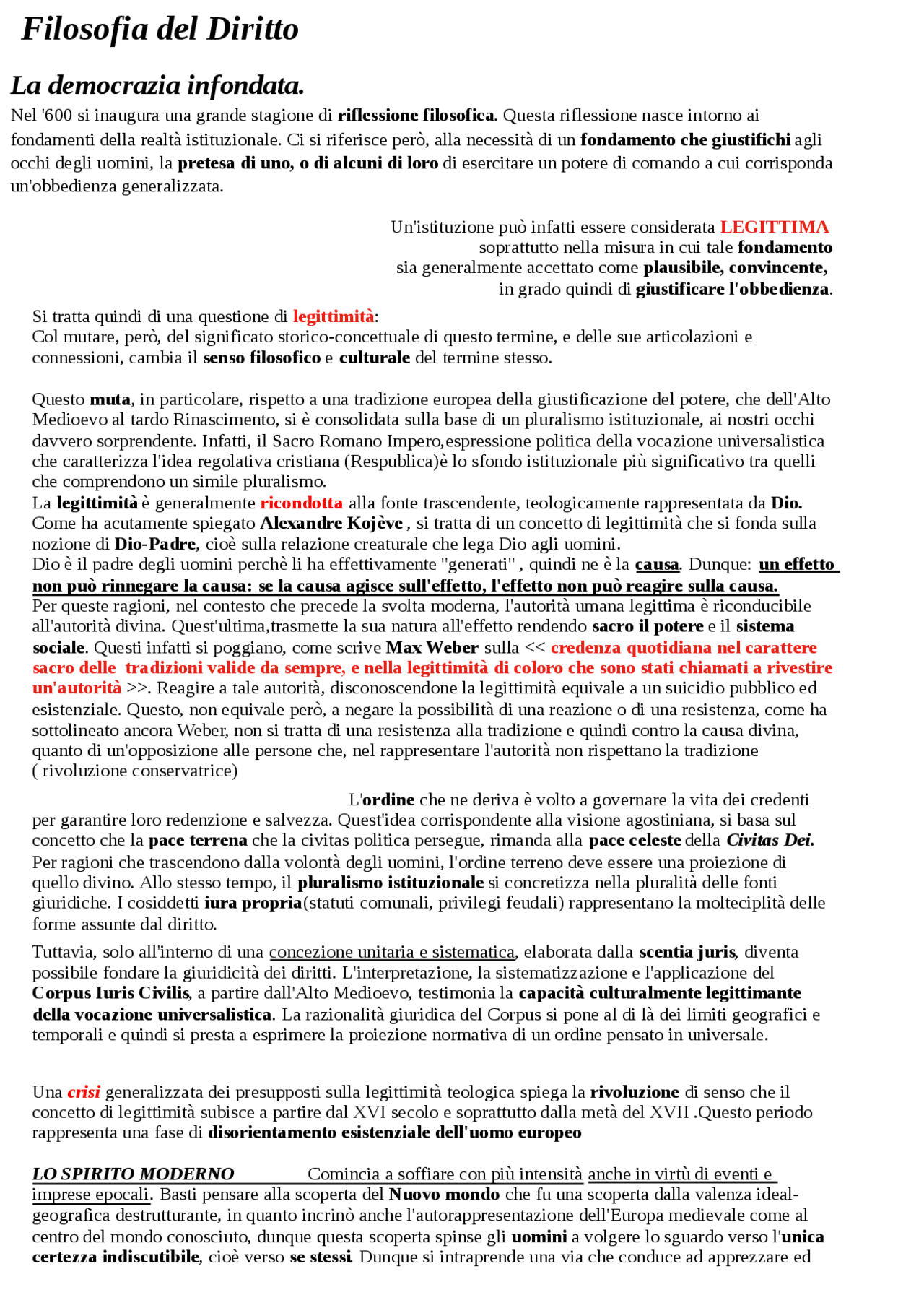 La Democrazia Infondata Docsity