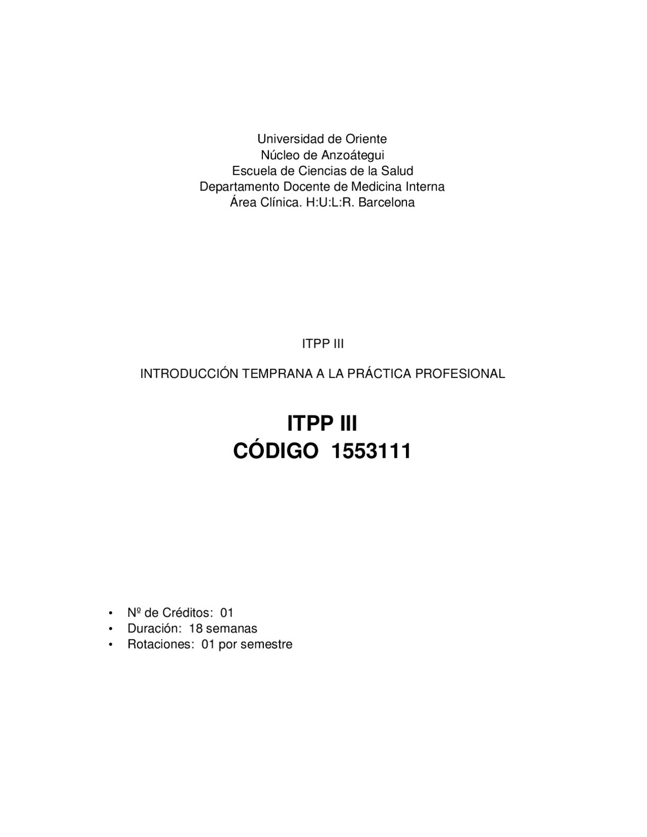 Programa de ITPP 3 para los estudiantes de la UDO ANZ - Docsity