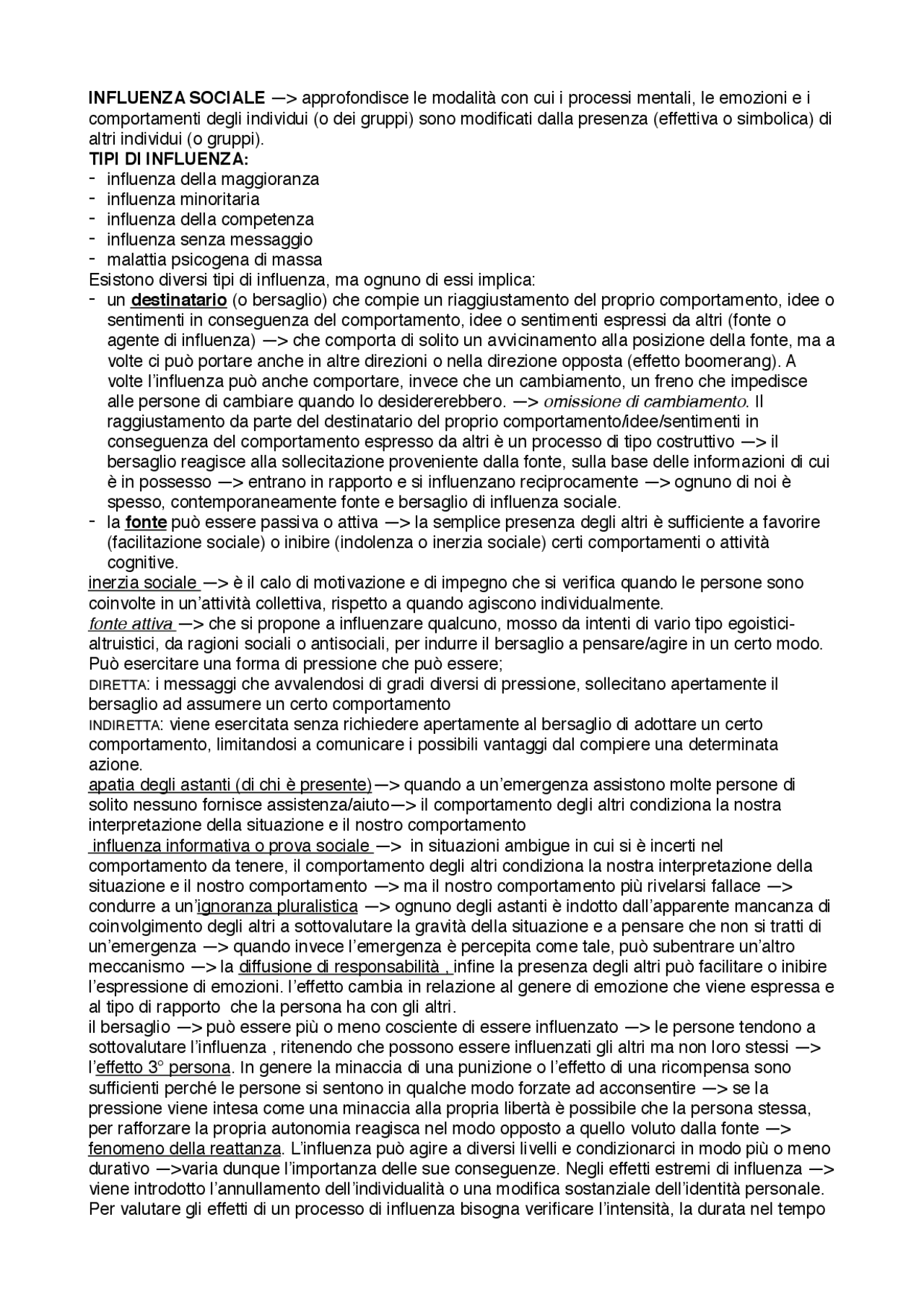 Influenza Sociale Di Faina Pacilli Pagliaro Docsity