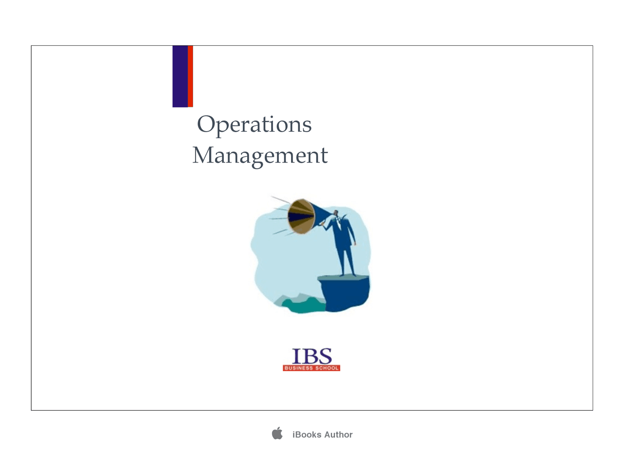 Operation Management Docsity