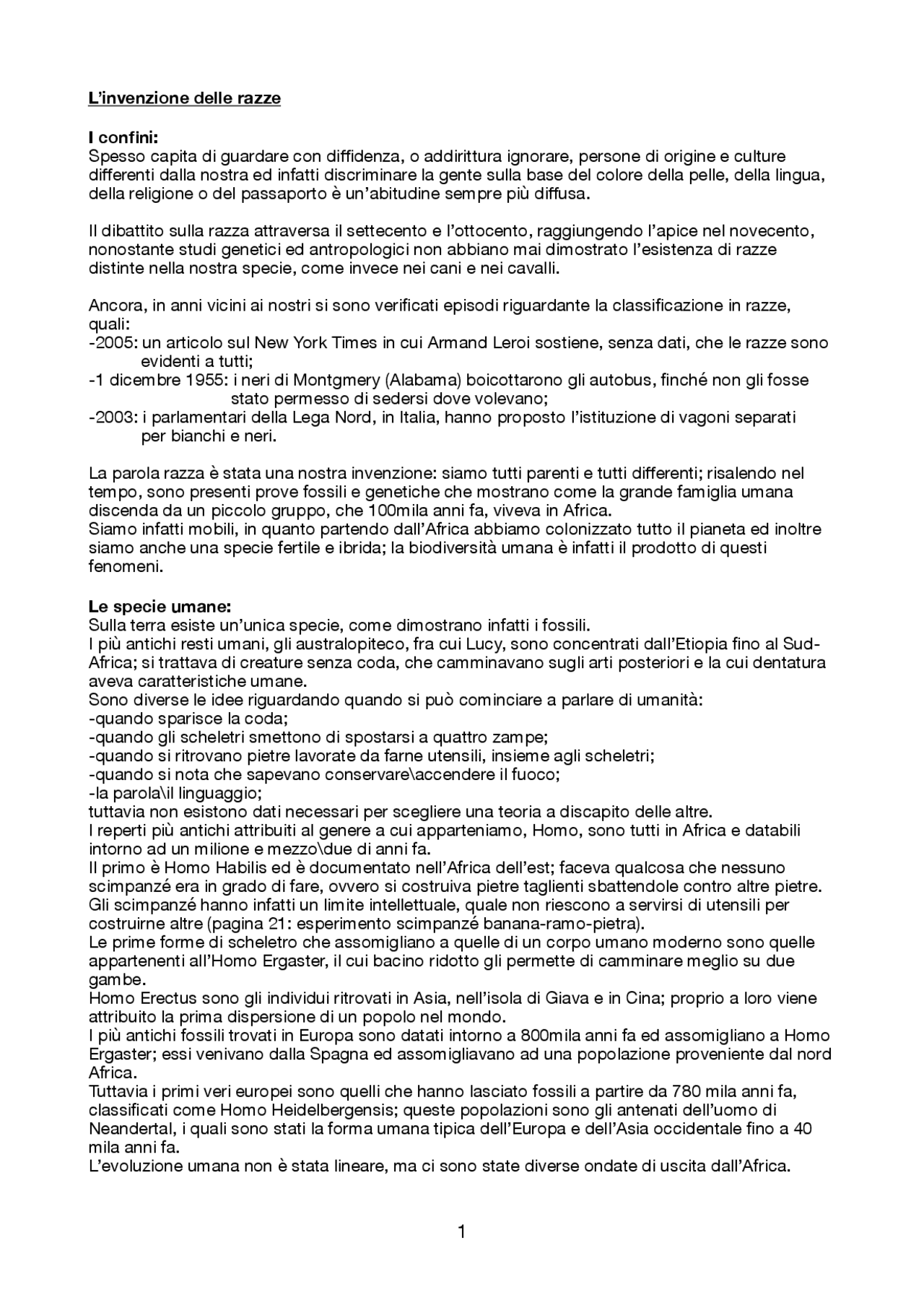 Invenzione Delle Razze Docsity