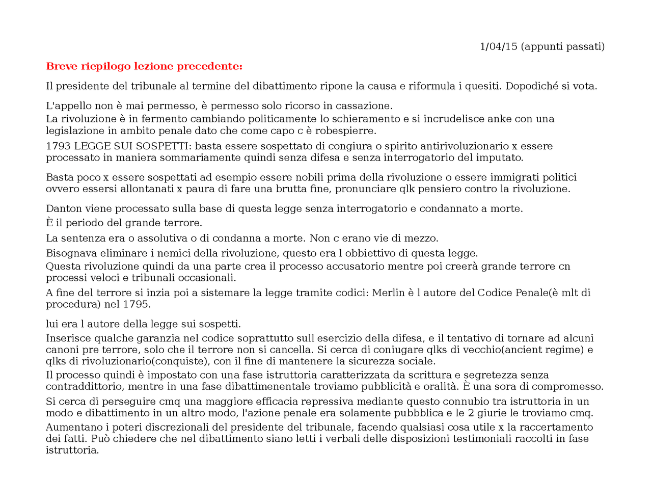 Storia Del Processo Penale Docsity