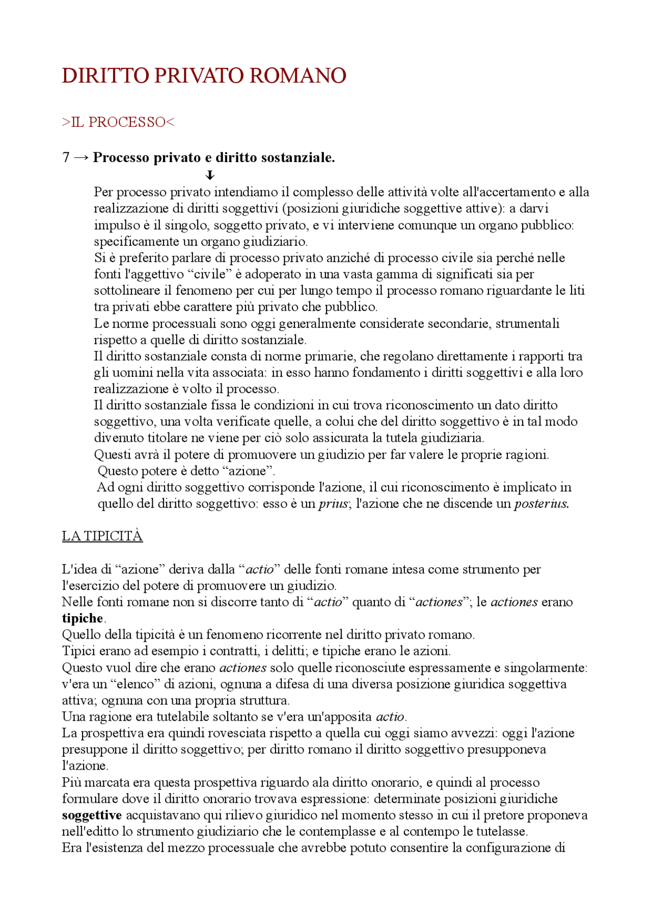 Il processo- Diritto privato romano | Schemi e mappe concettuali di ...