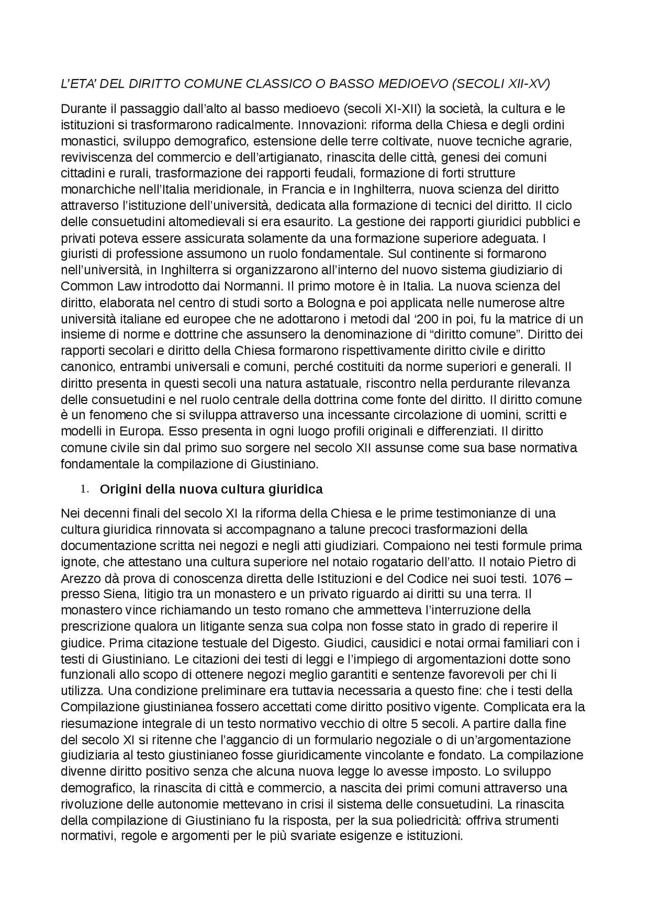 Storia Del Diritto In Europa A Padoa Schioppa Parte Ii Docsity
