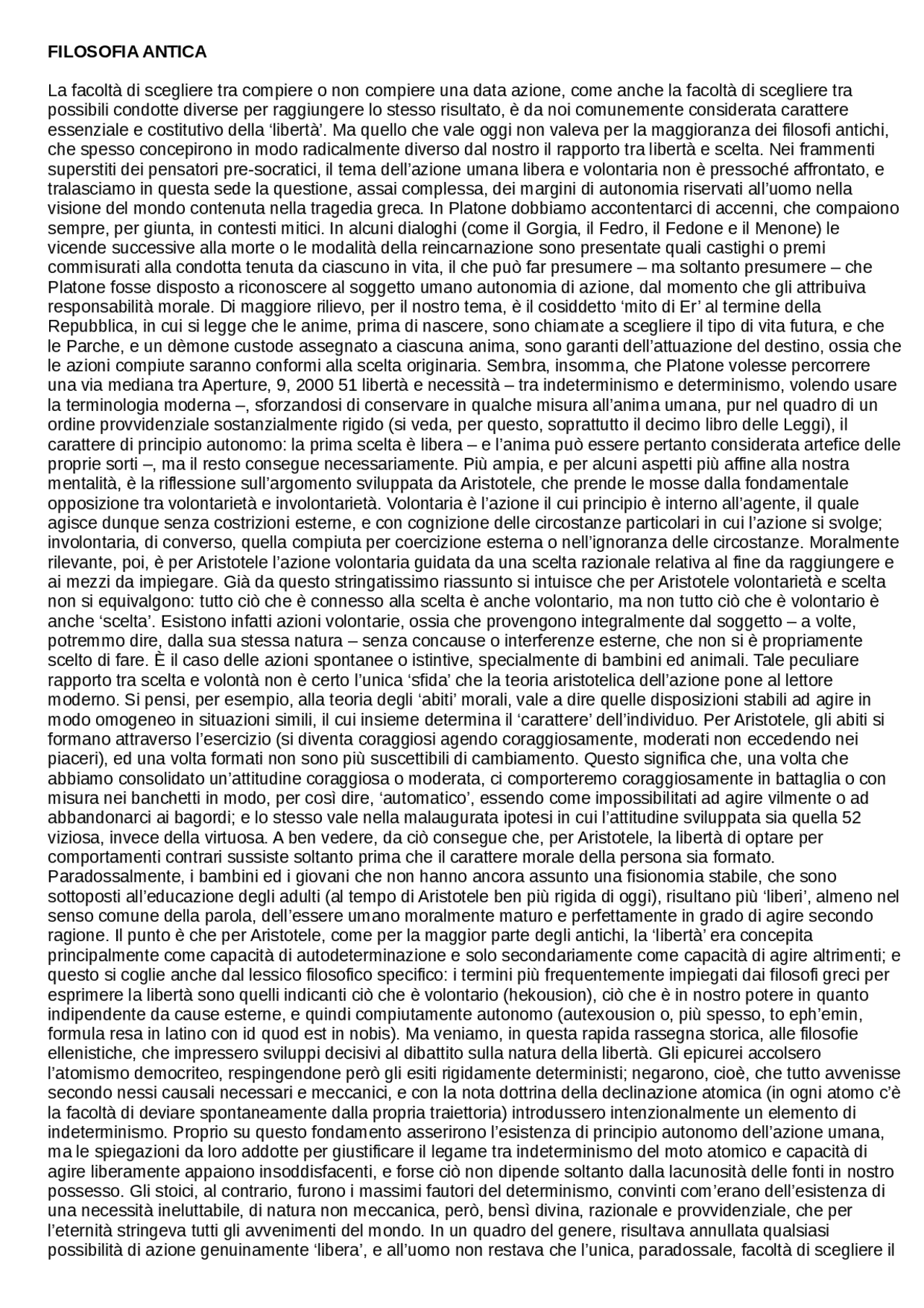 Tesina Sulla Scelta Per Liceo Classico Docsity