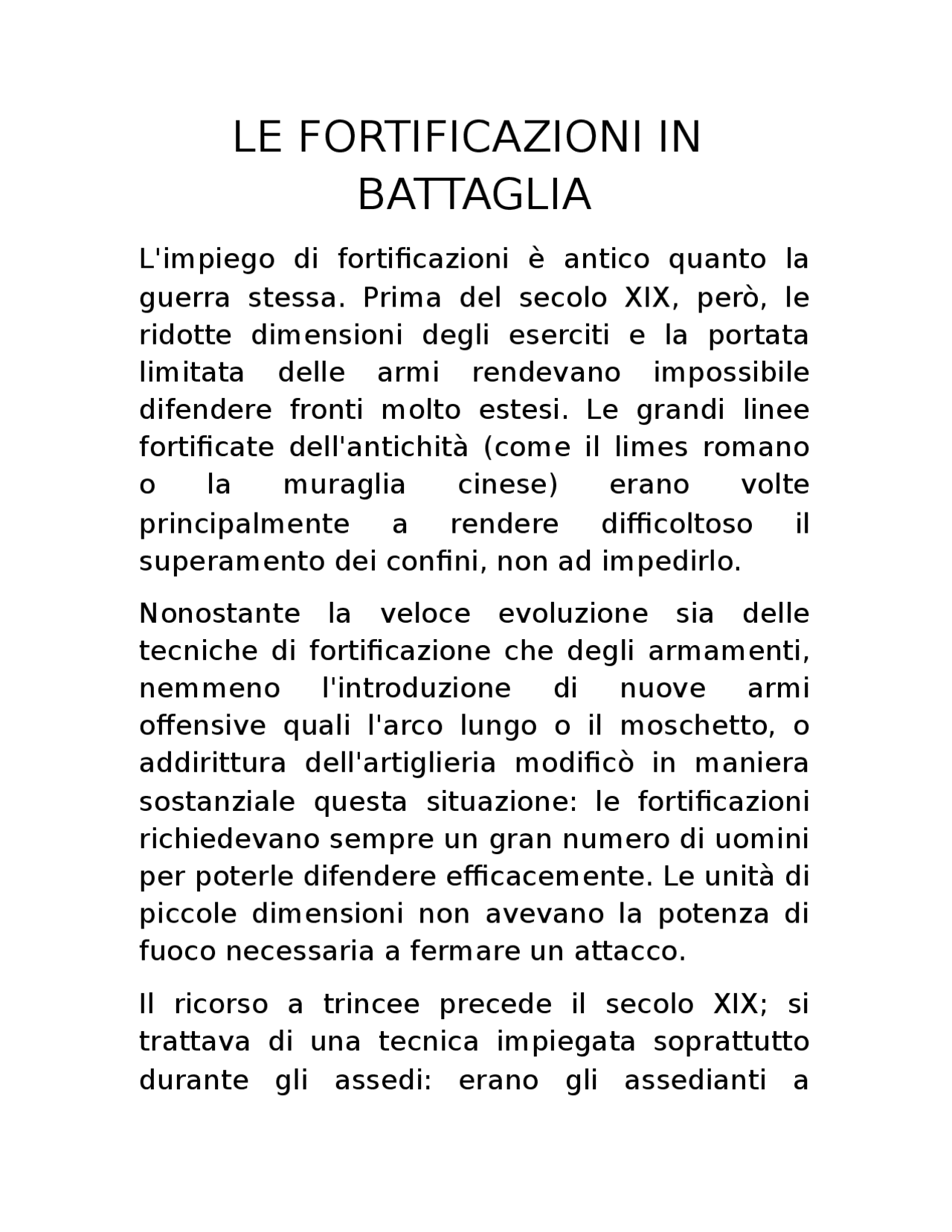 Le Fortificazioni In Battaglia Docsity