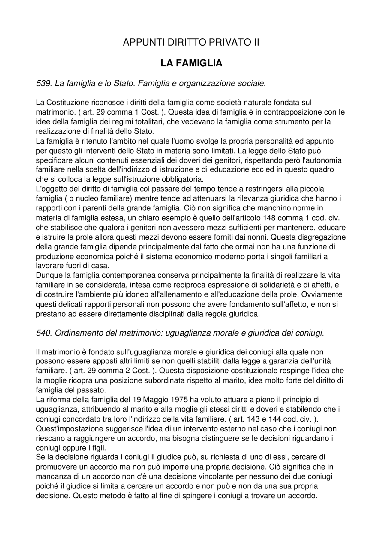 Appunti La Famiglia Trimarchi Docsity