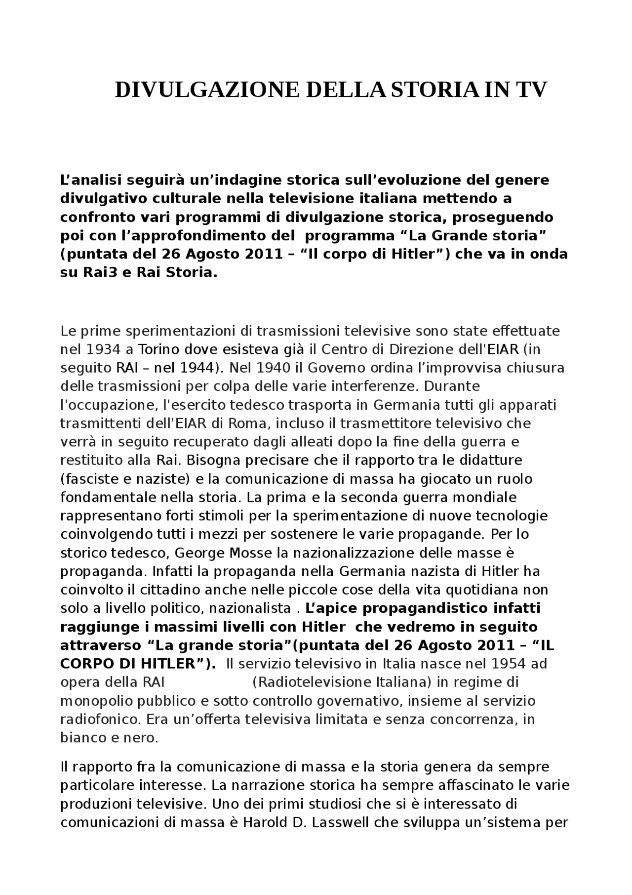 Esame Mediologia 4 Test Docsity