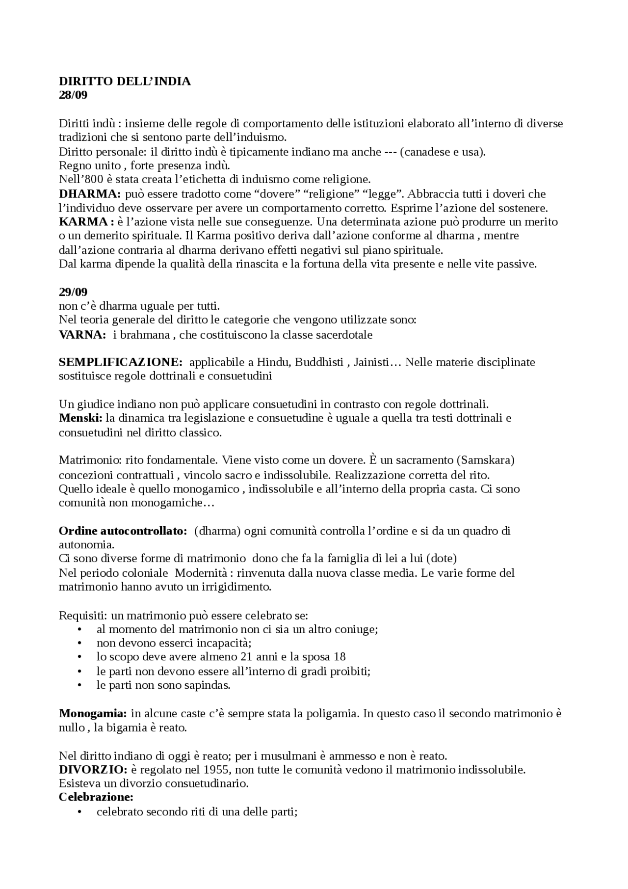 Appunti Diritto Dellindia Docsity