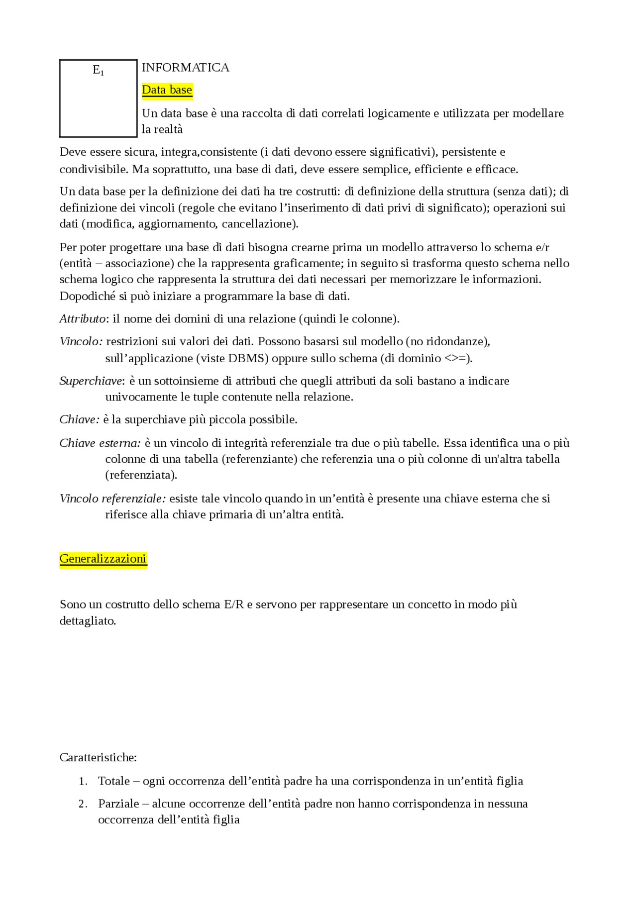 Informatica 5 superiore - Docsity