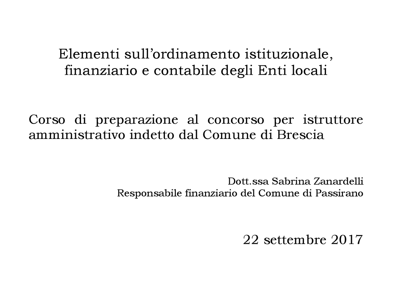 Ordinamento Enti Locali Docsity