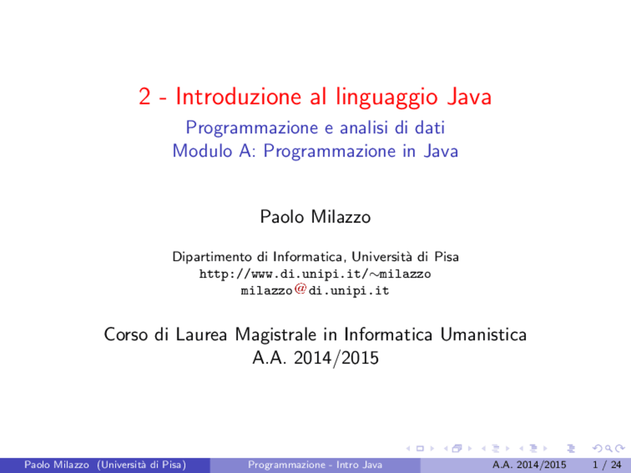 Appunti Java di Paolo Milazzo - Docsity