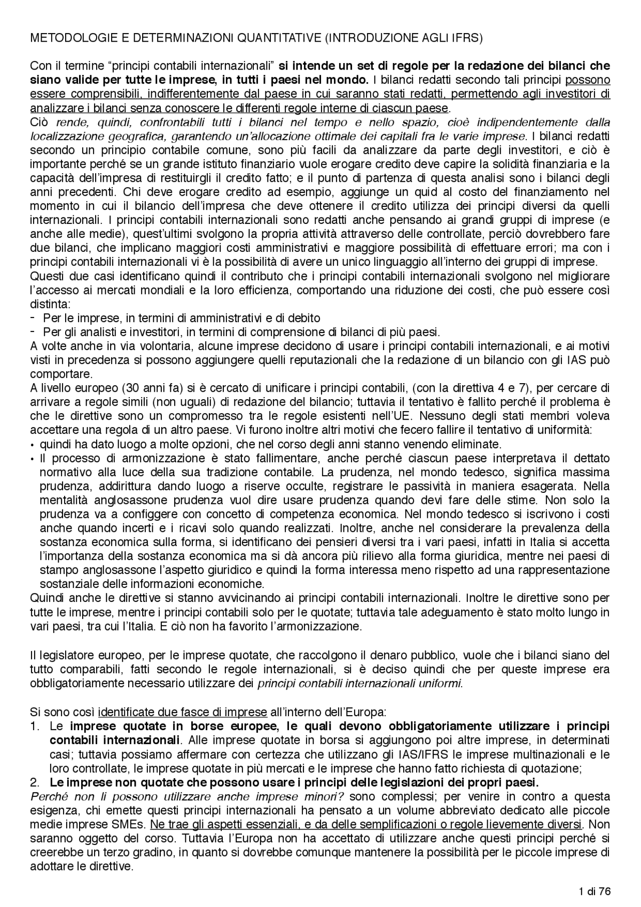 Appunti Metodologie Determinazioni Quantitative International