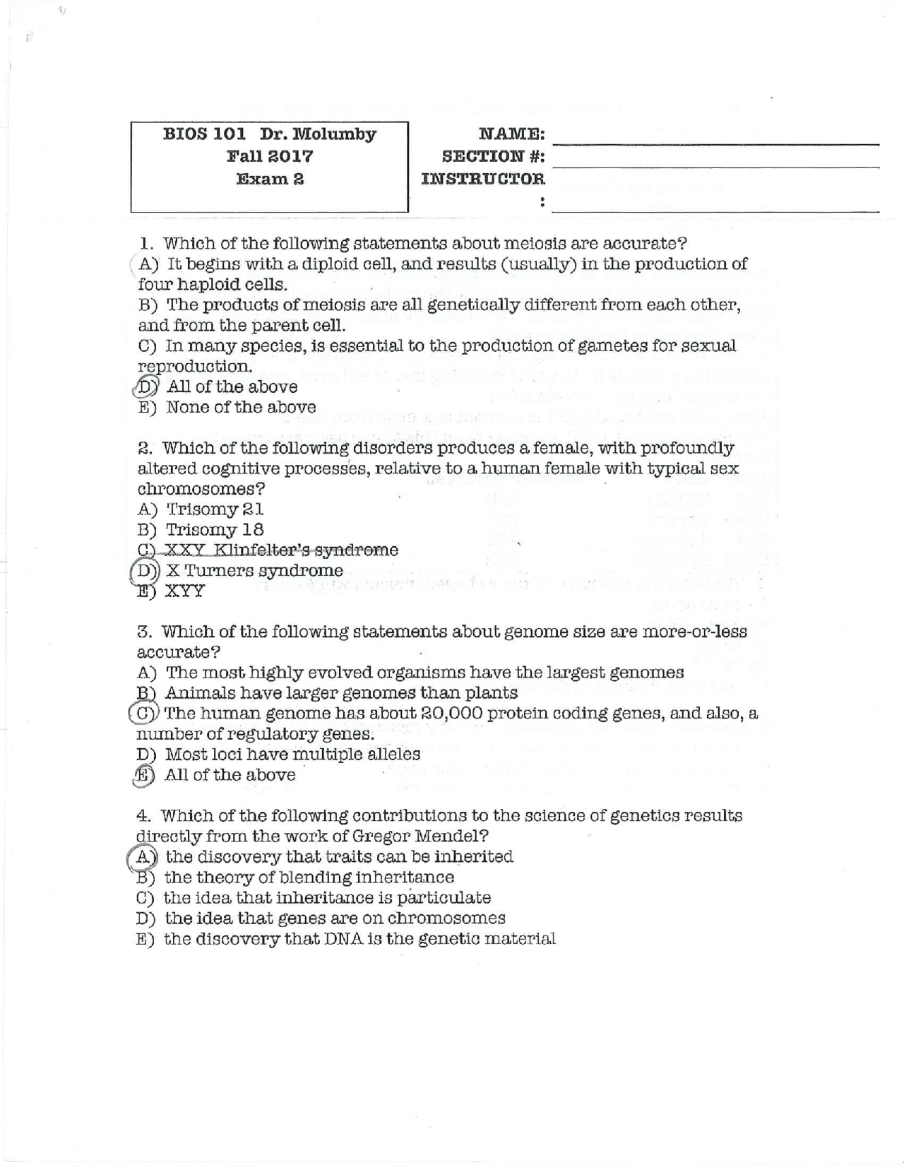 Final Exam 2 With Answers Biology Of Populations And Communities