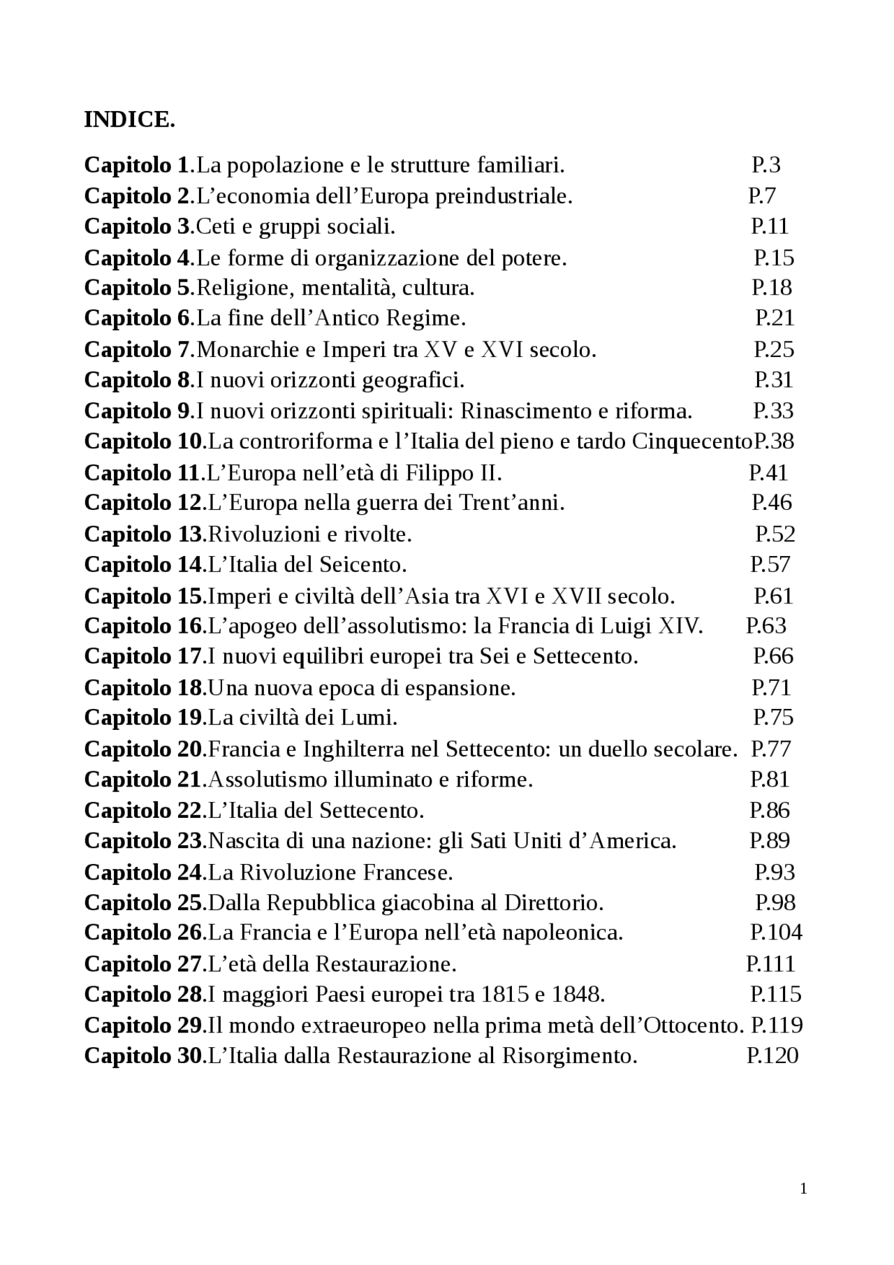 Riassunto Storia moderna Carlo Capra - Docsity