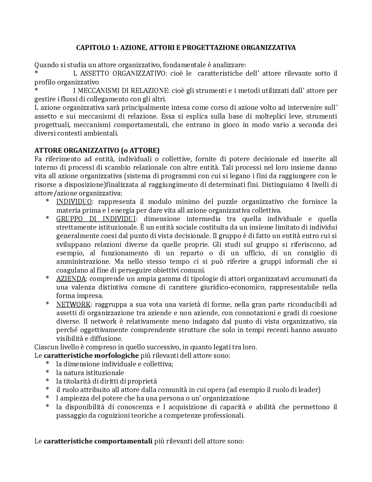 Riassunto Di Organizzazione Aziendale Docsity